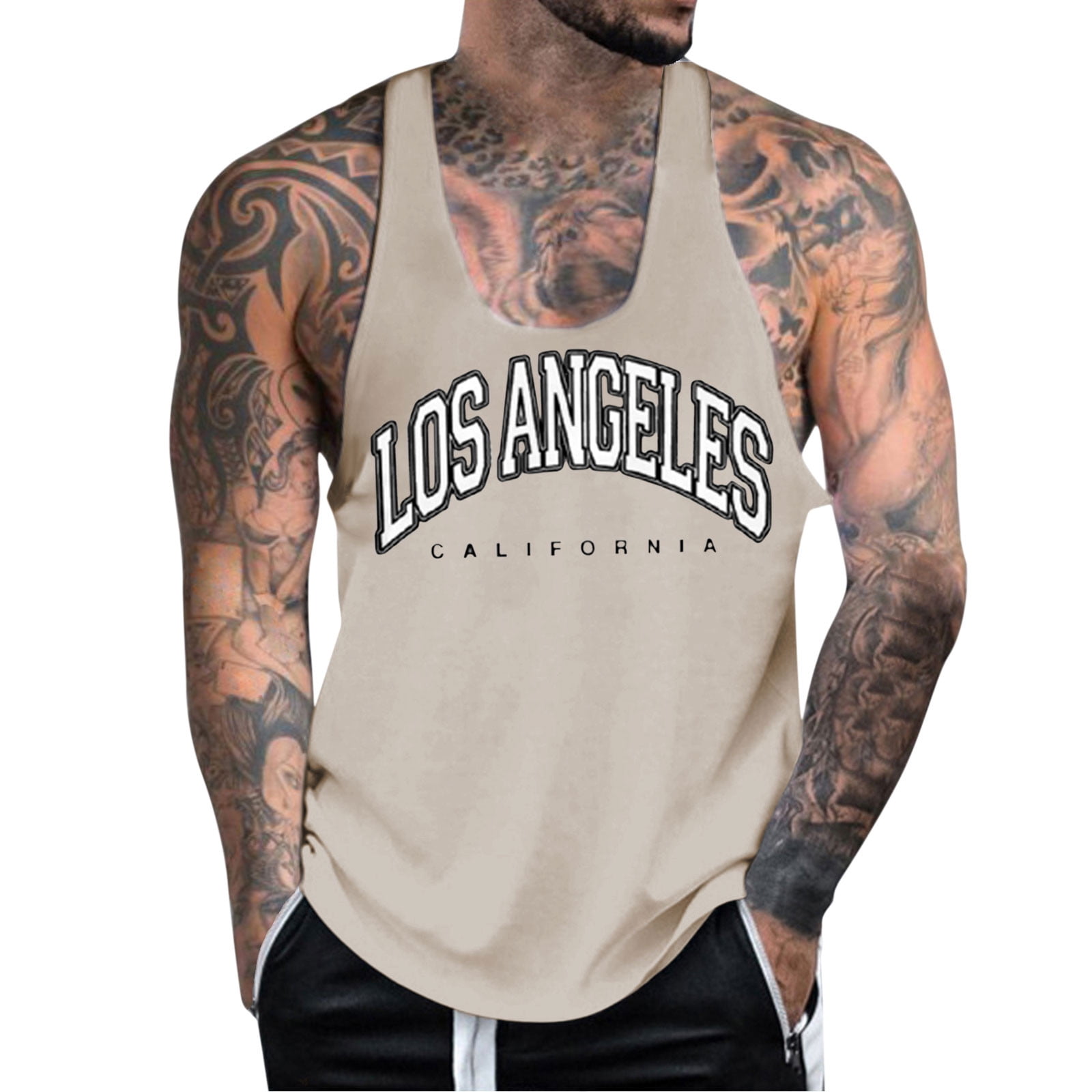 Kpoplk Men Tank Tops Beach Mens Workout Tank Tops Gym Shirts Summer
