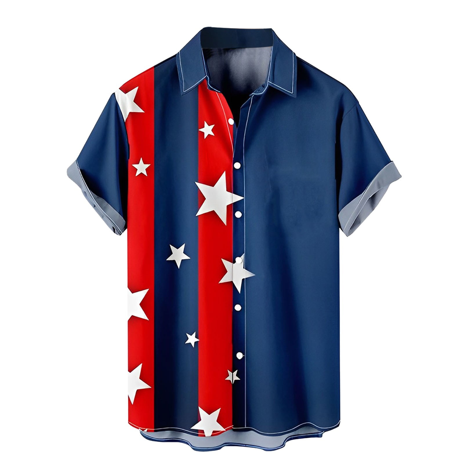 kpoplk Men's Hawaiian Shirts Casual Button Up Short Sleeve Aloha Beach ...