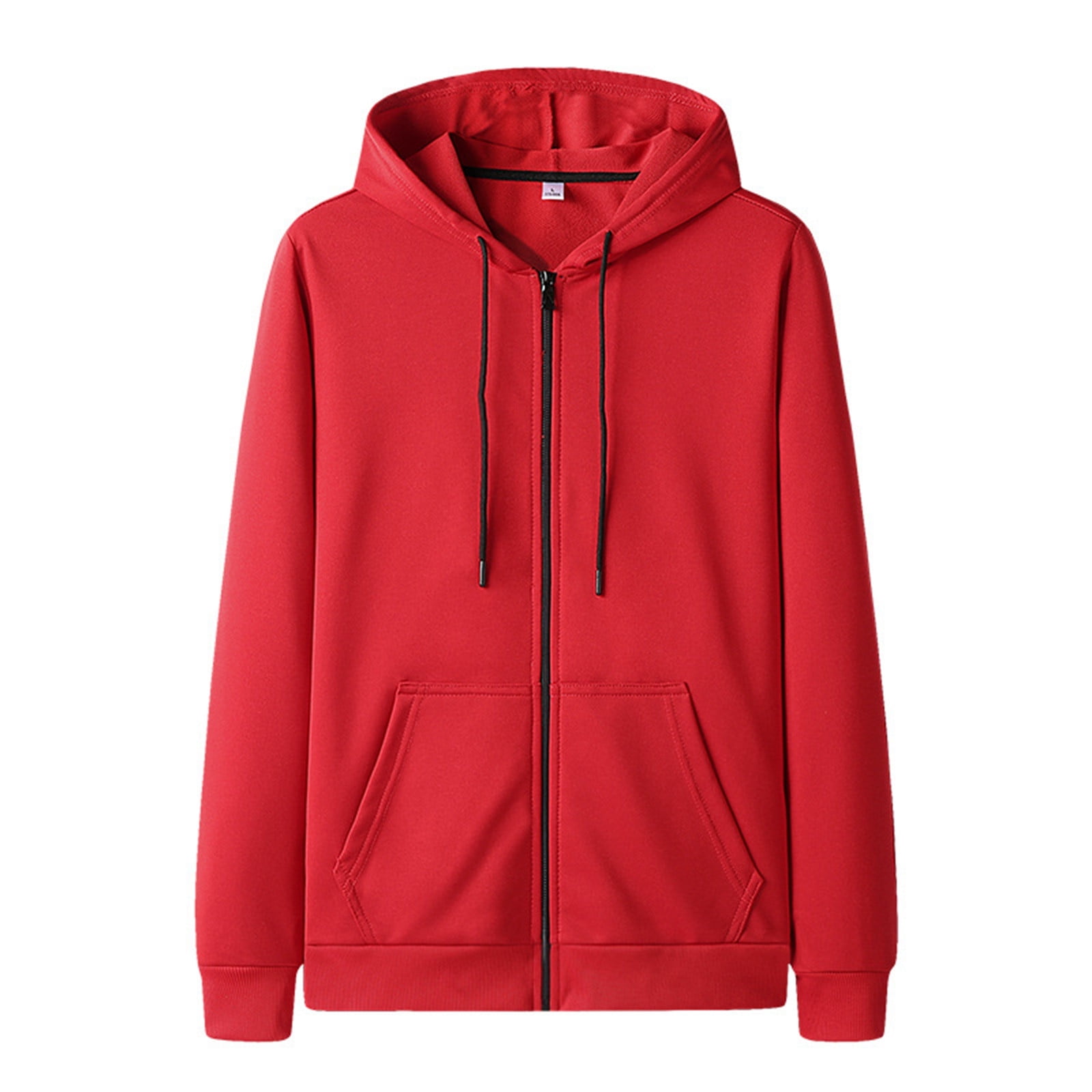 kpoplk Men's Long Sleeve Zip Up Hoodie Gym Sports Running Zipper ...
