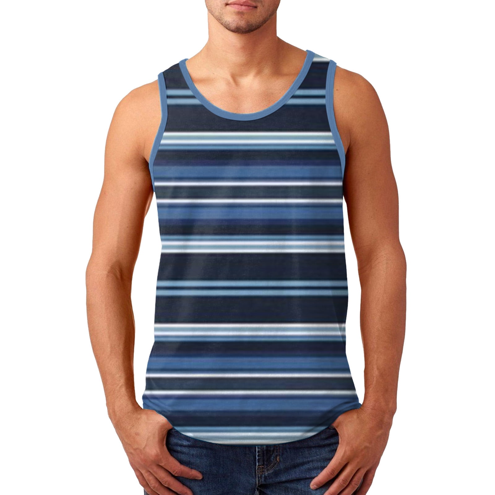 kpoplk Men's Sleeveless Muscle Stringer Tank Top Cut Open Gym Training ...