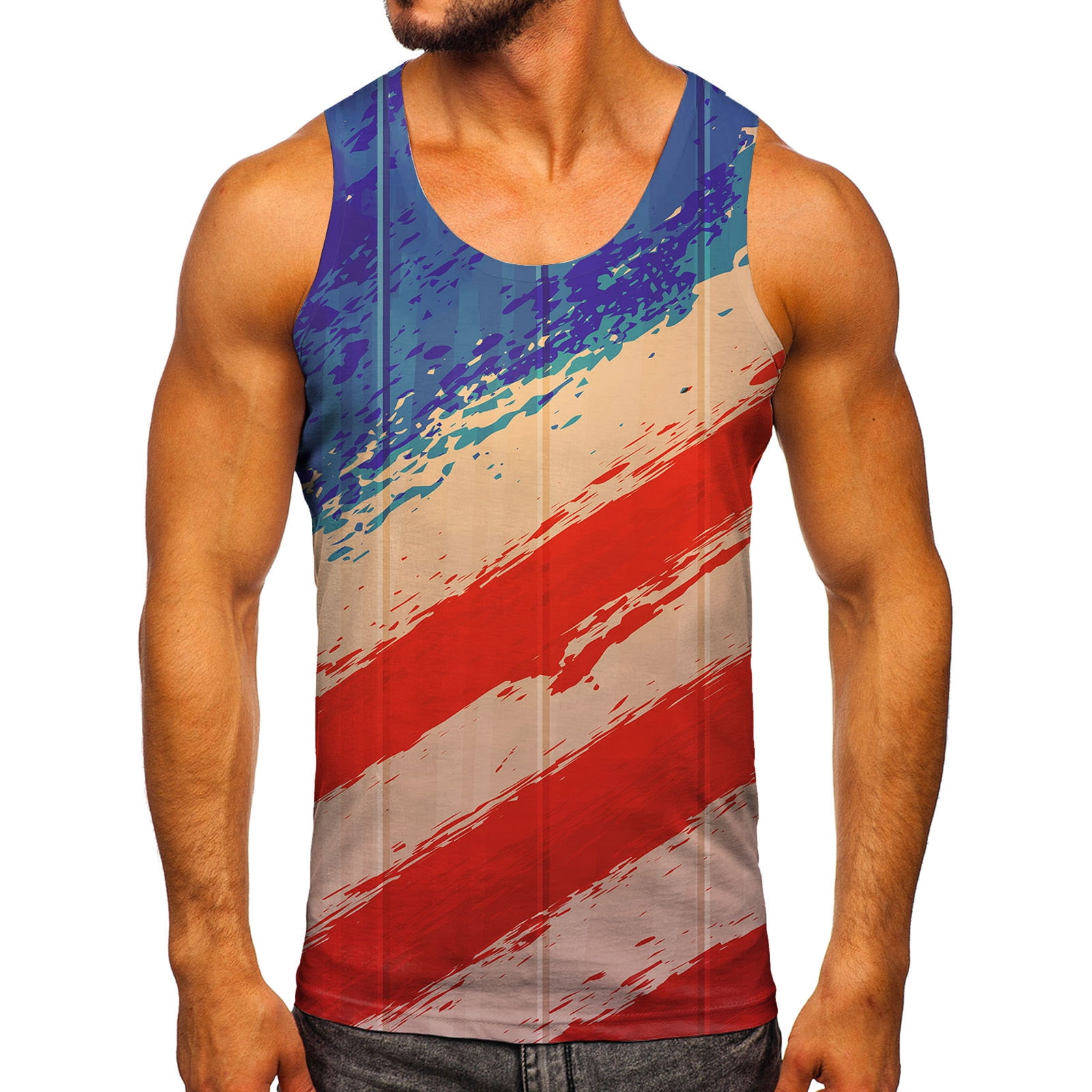 Kpoplk Mens Tank Tops Gym Workout Shirt Y Back Sleeveless Muscle