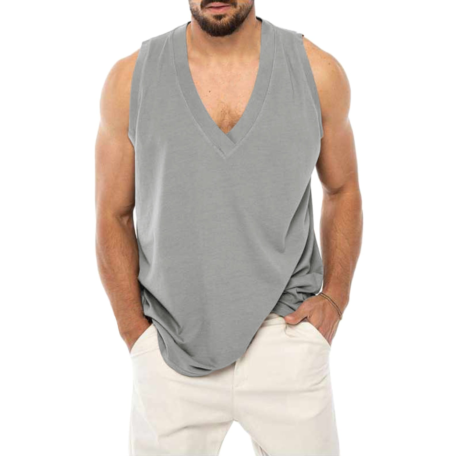kpoplk Men's Workout Tank Tops Gym Sleeveless T-Shirts Fitness ...