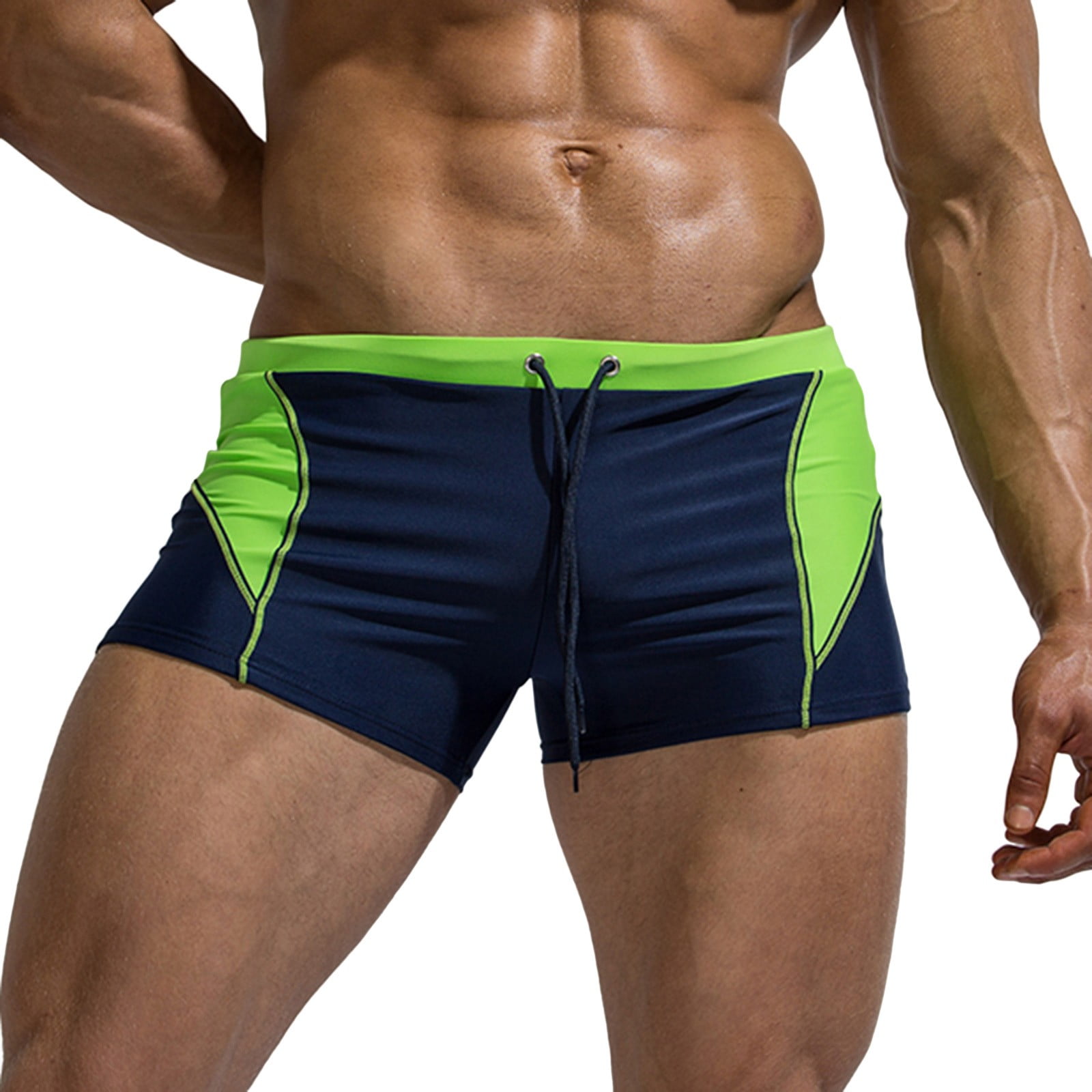 Kpoplk Mens Swim Trunks Retro Swim Shorts With Mesh Vintage 80s 90s