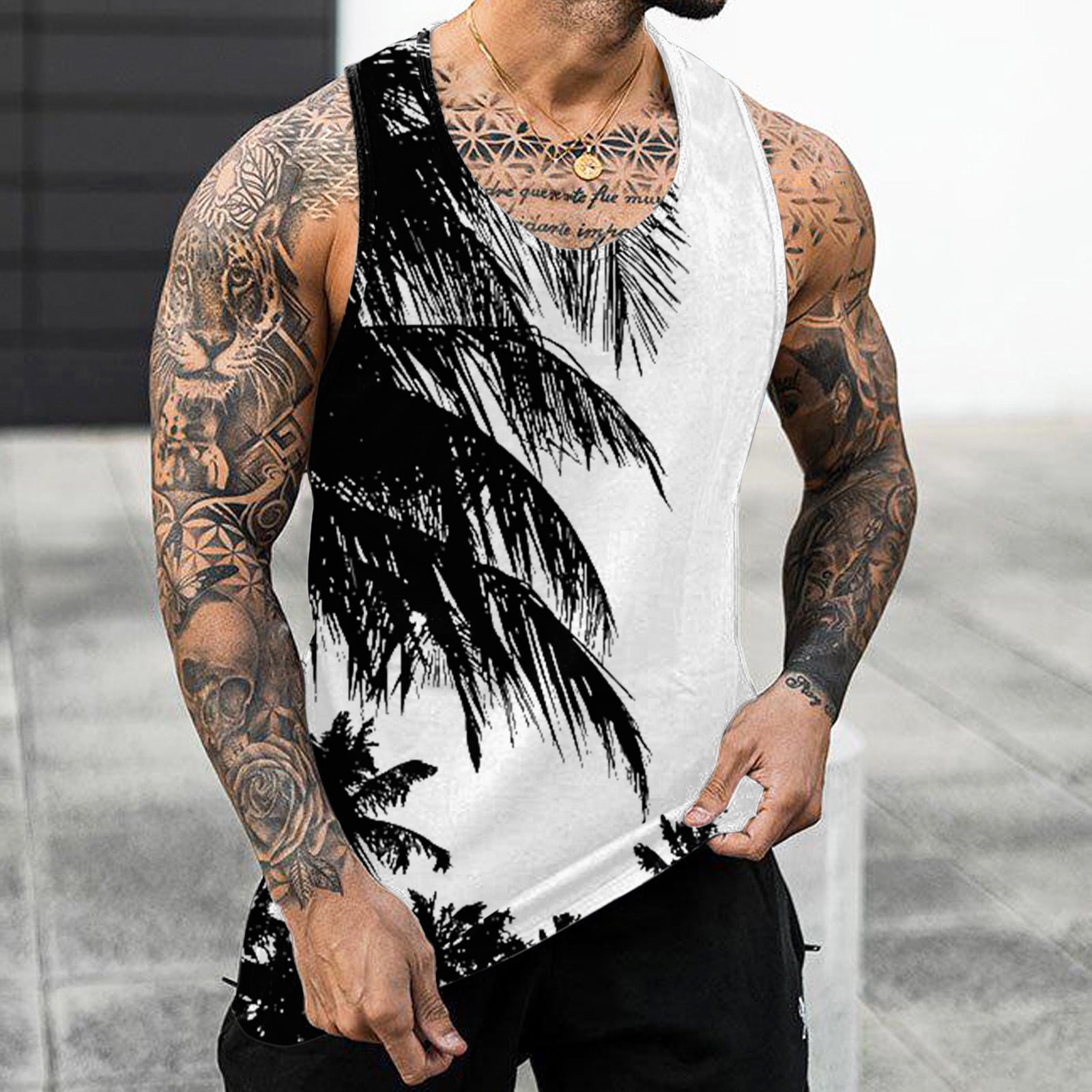 Kpoplk Tank Top Men Mens Tank Tops Quick Dry Workout Swim Beach Shirts