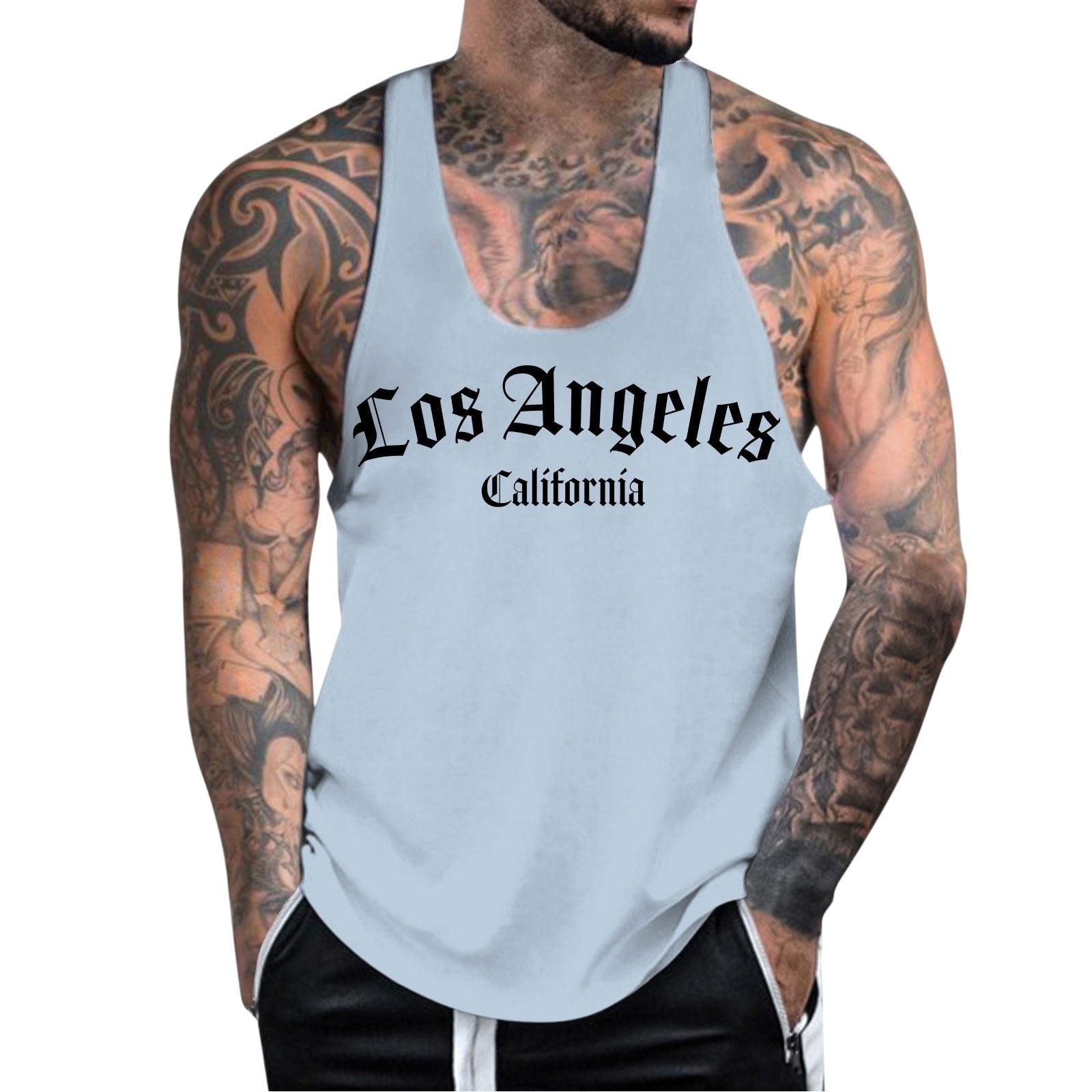 Kpoplk Tank Top For Men Cotton Sleeveless Shirts For Him Mens Sport