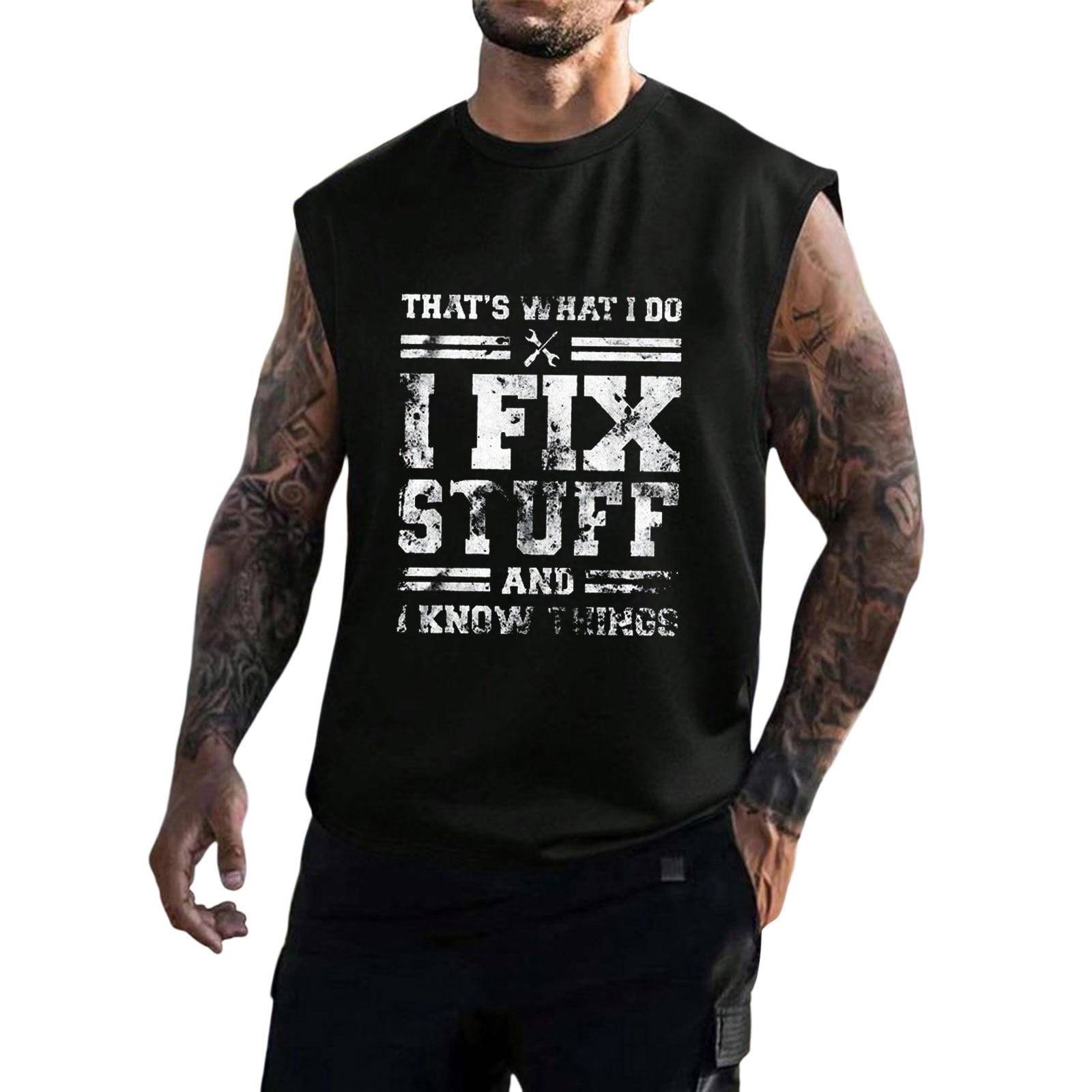 kpoplk Tanks Tops for Mens Printed Graphic Sleeveless Tank Top Muscle ...
