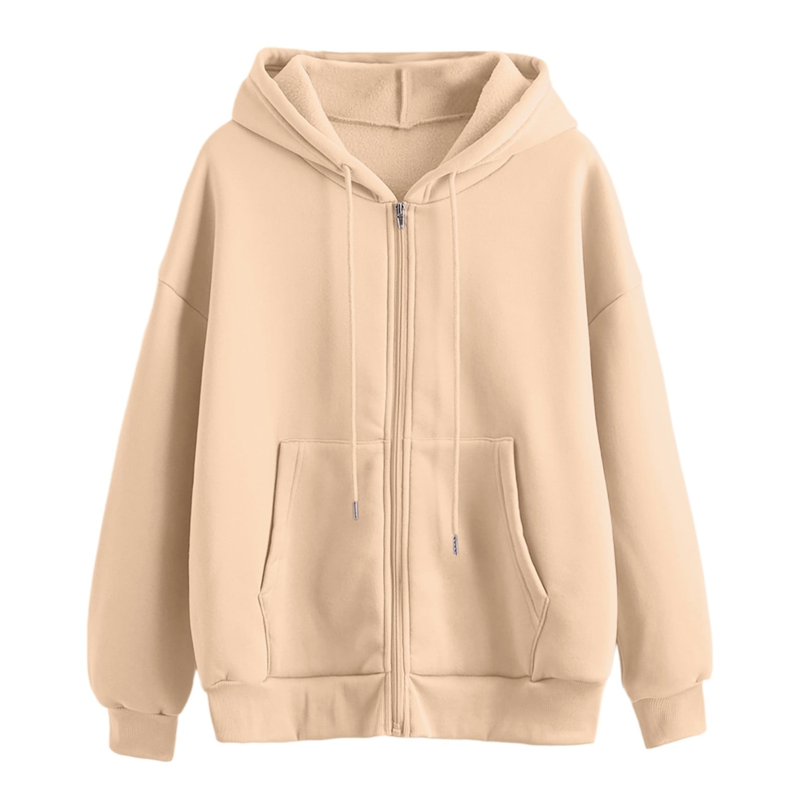 Kpoplk Womens Oversized Hoodies For Women Full Zip Up Long Sleeve