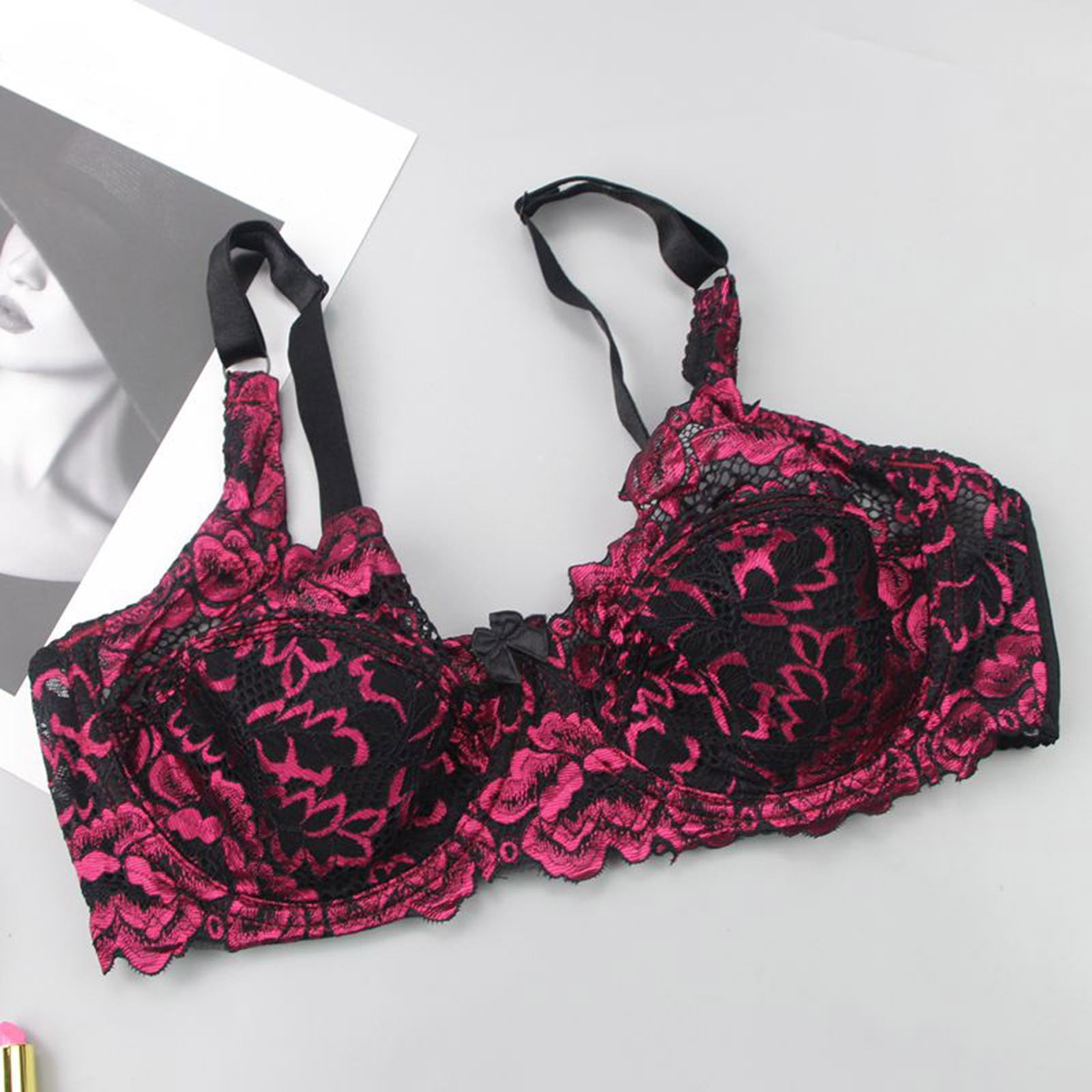 kpoplk Womens Bras,Women's Lace Bra Non-Padded Underwire See Unlined ...