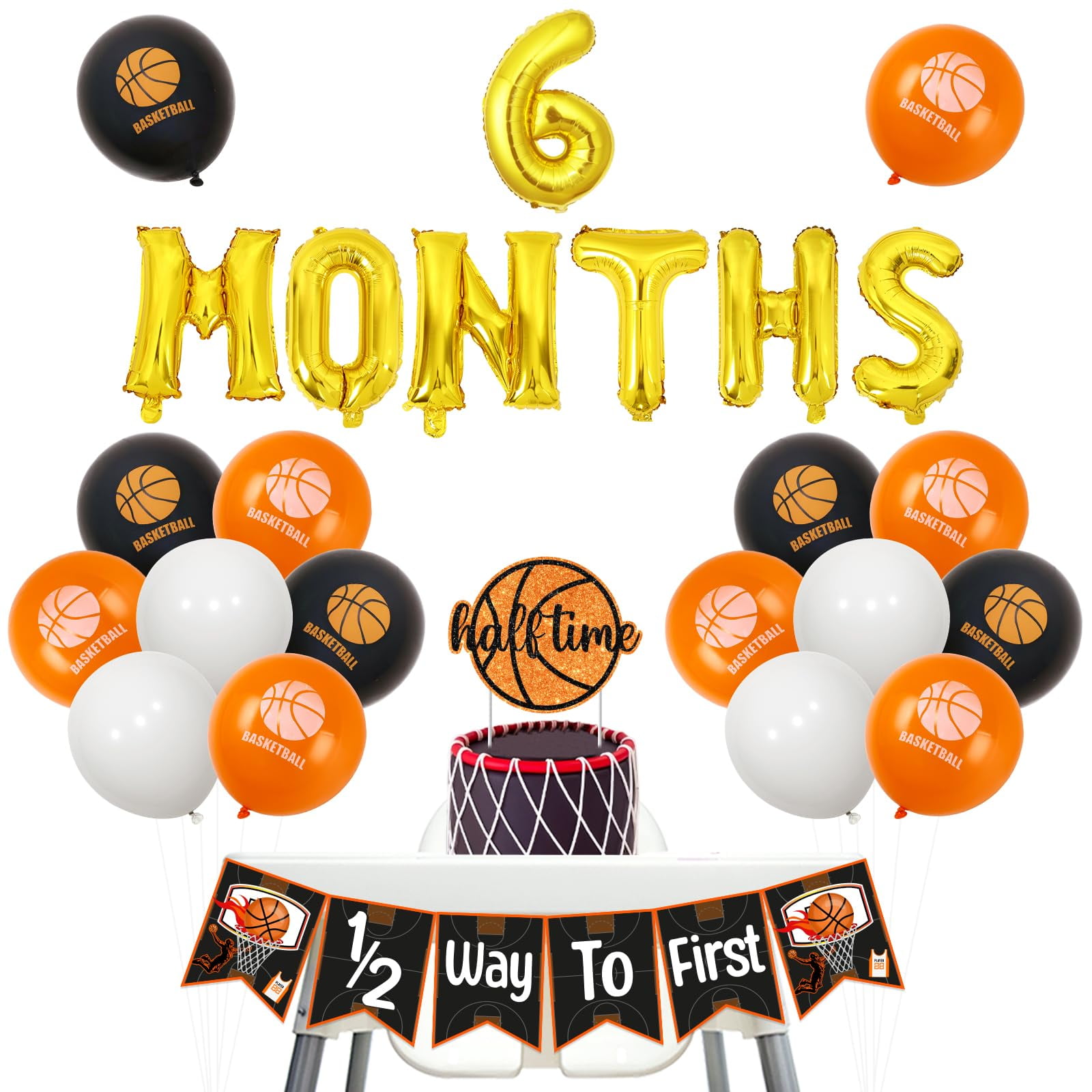 kreat4joy Basketball Half Birthday Decorations, Half Time Basketball ...