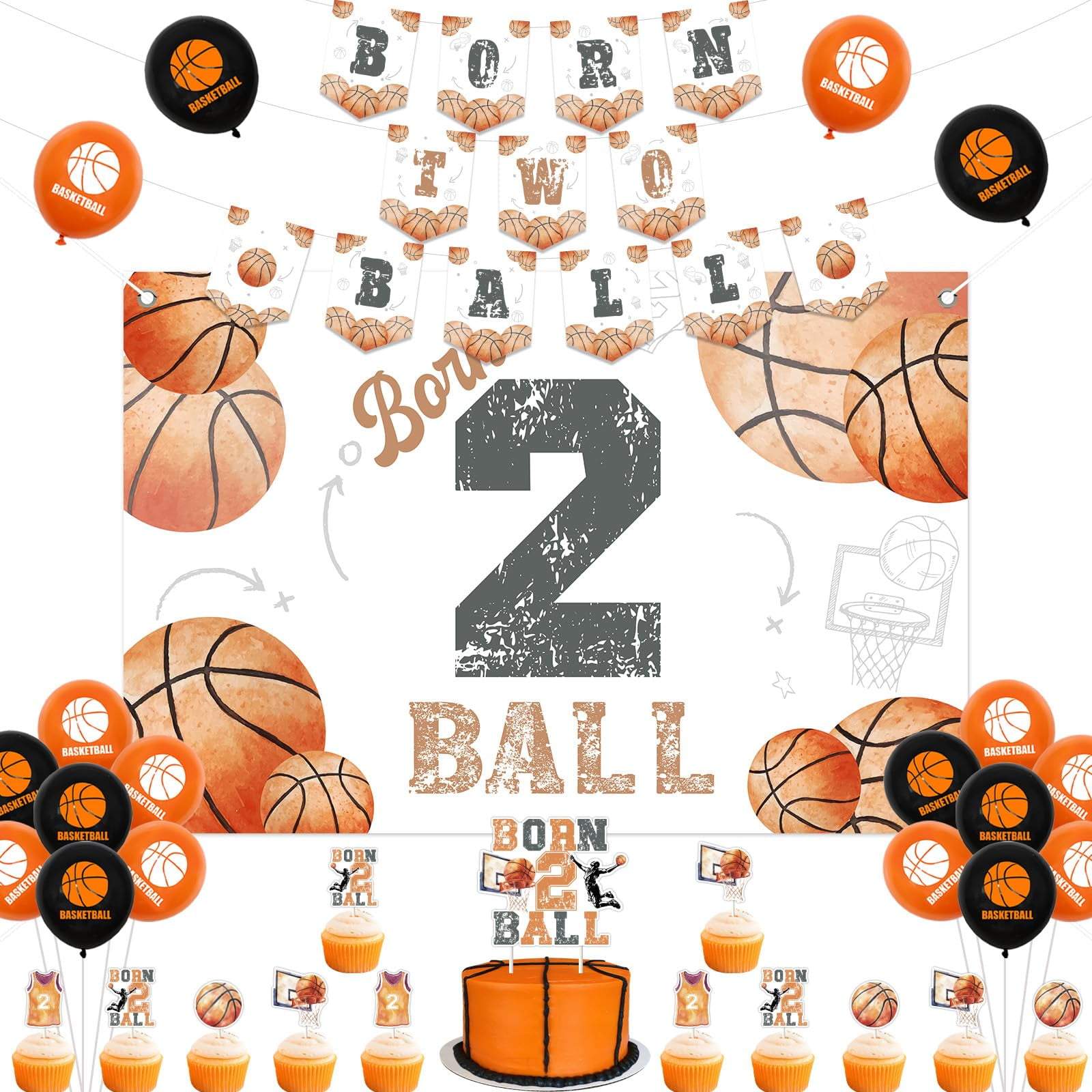 kreat4joy Born 2 KEF16 Birthday Decorations, Born Birthday Backdrop ...