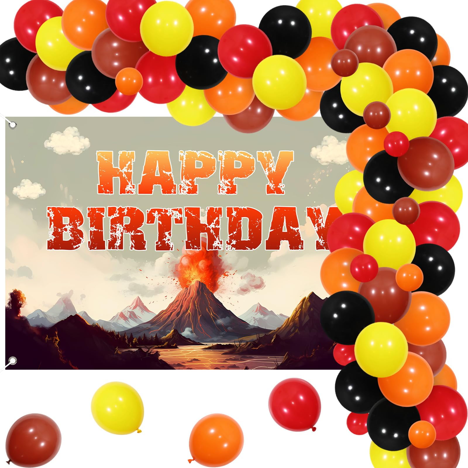 kreat4joy Volcano Birthday Party OIF8 Decoration, Lava Volcano Happy ...