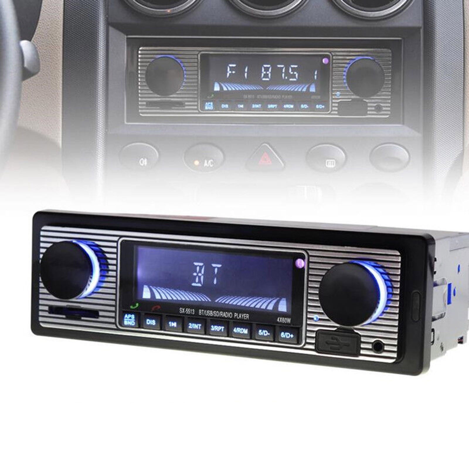 kttectoa Car FM Radio Stereo Player Bluetooth MP3 USB Remote Control In-Dash Digital FM 7.87x4 ...