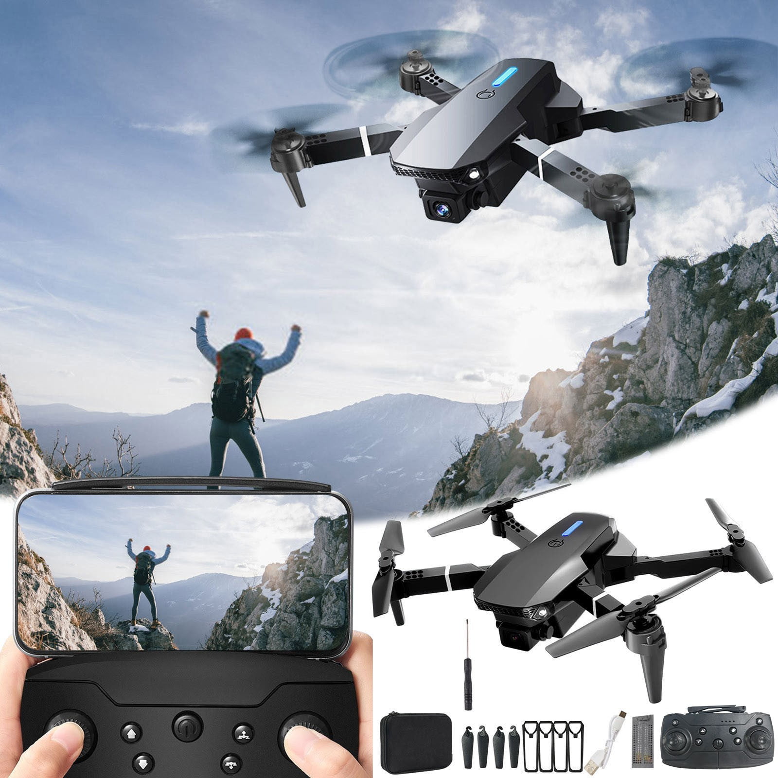 kttectoa Drones Gifts Aerial Drone HD Camera Quadcopter Pressure Fixed ...