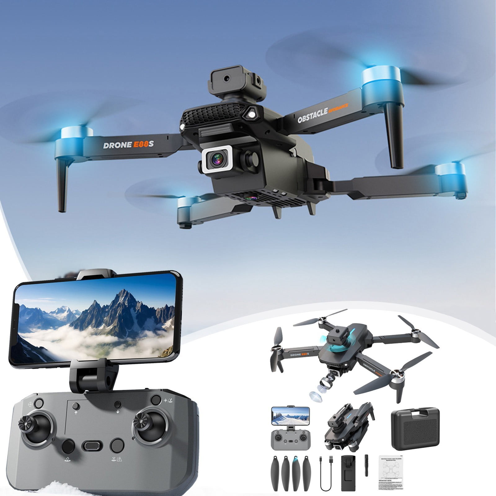 kttectoa Drones Gifts Brushless Motor Drone with 1080P Camera 2.4G WIFI ...