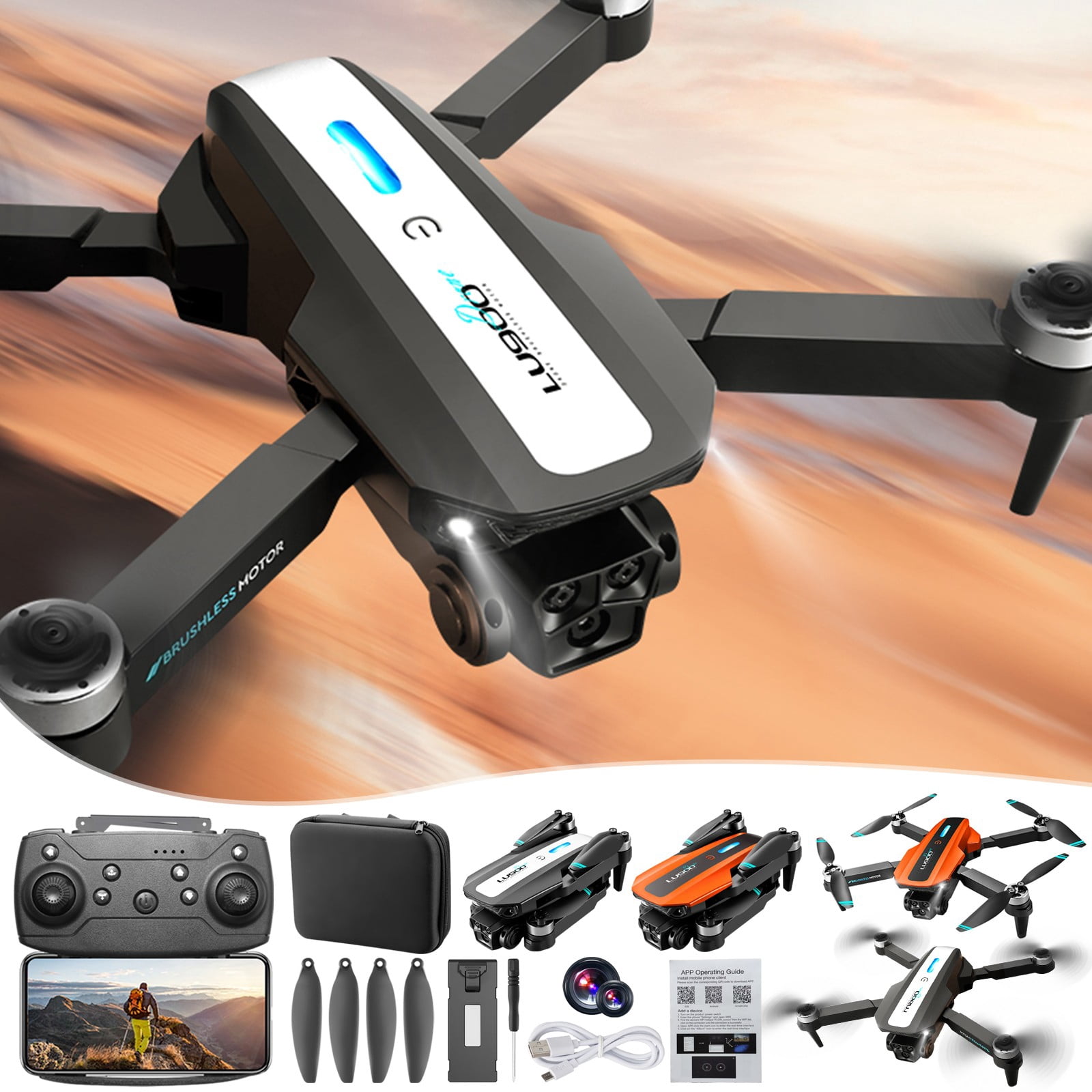 kttectoa Drones Gifts Brushless Motor Drone with 1080P Camera .4G WIFI ...