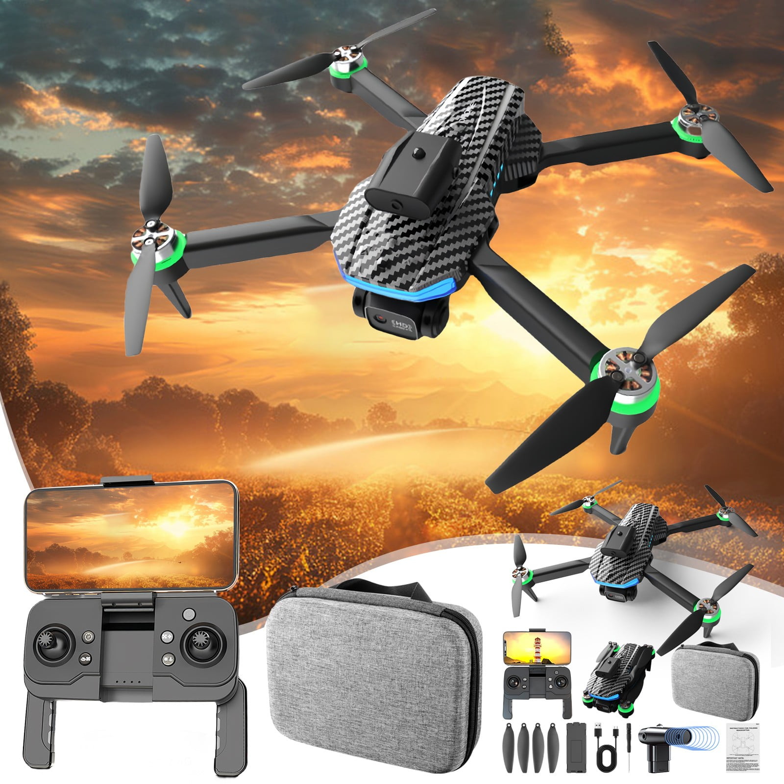 kttectoa Drones Gifts Brushless Motor Drones with 2 Cameras Wind ...