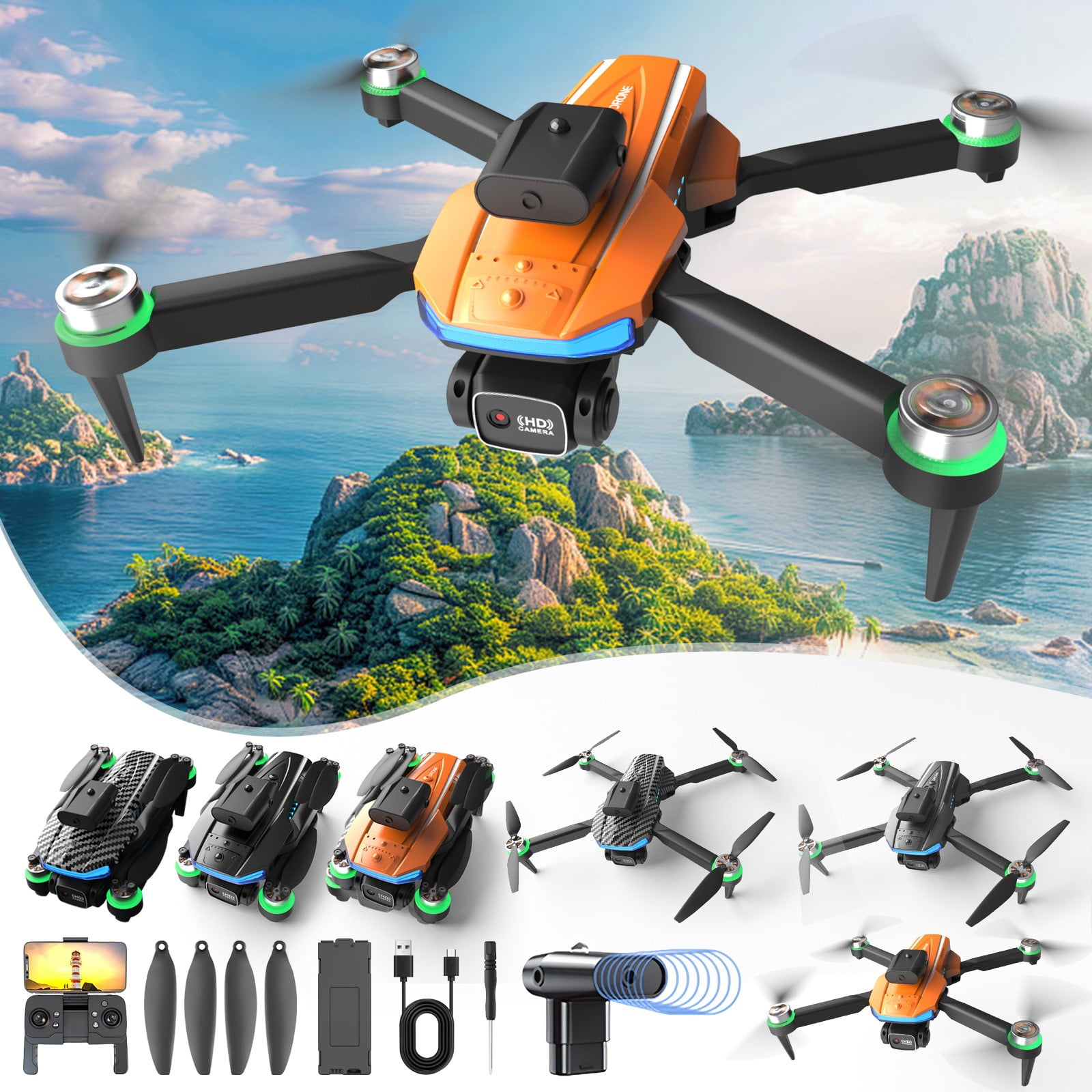 kttectoa Drones Gifts Brushless Motor Drones with 2 Cameras Wind ...