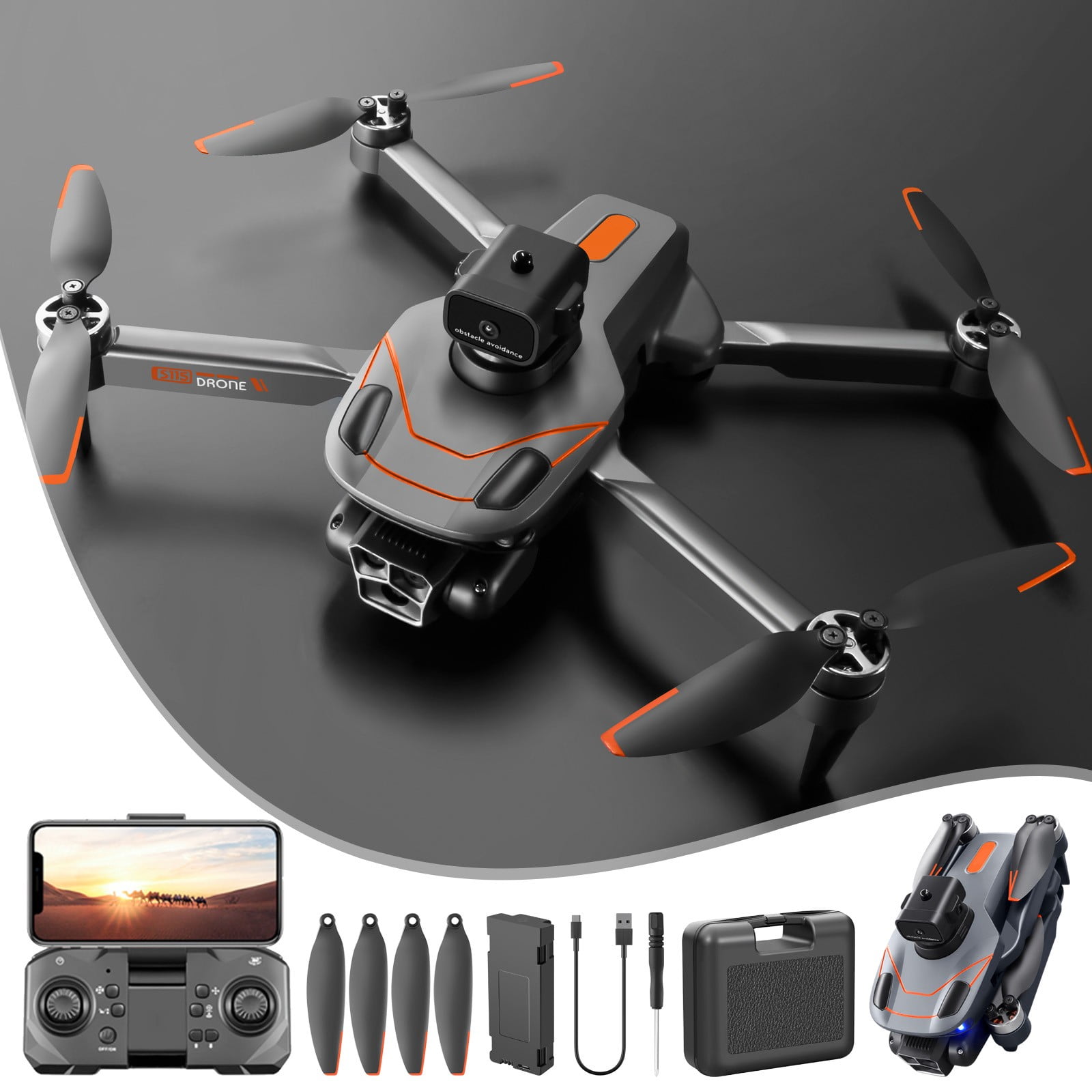 kttectoa Drones Gifts Brushless Motor Drones with 3 Cameras Wind ...