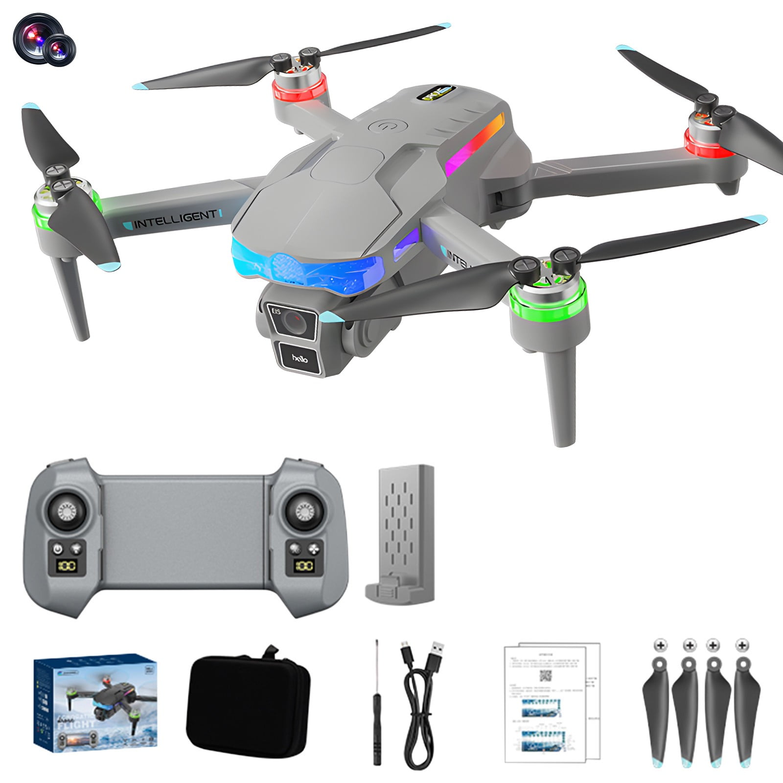 kttectoa Drones Gifts Drone with 1080P Camera Brushless Motor and Cool ...
