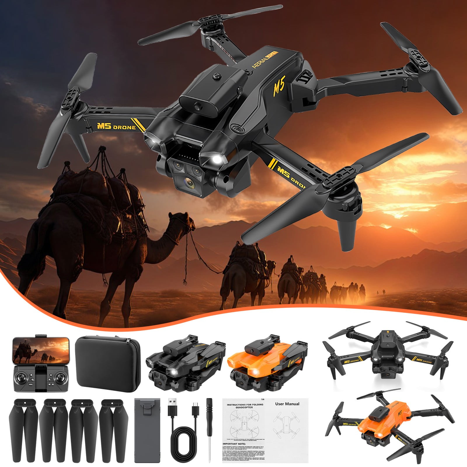kttectoa Drones Gifts FPV Drone with 1080P Double Camera .4G WIFI FPV ...