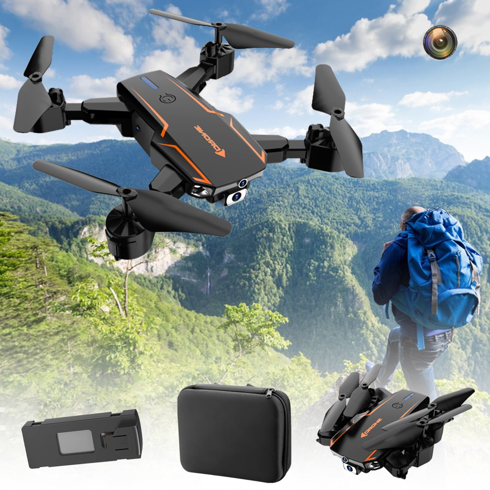 kttectoa Drones Gifts Foldable Drone with Camera HD 1080P Camera FPV ...