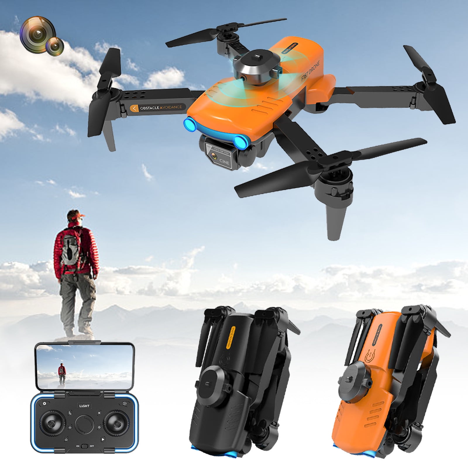 kttectoa Drones Gifts Foldable FPV Drone with 1080P WiFi Camera for ...