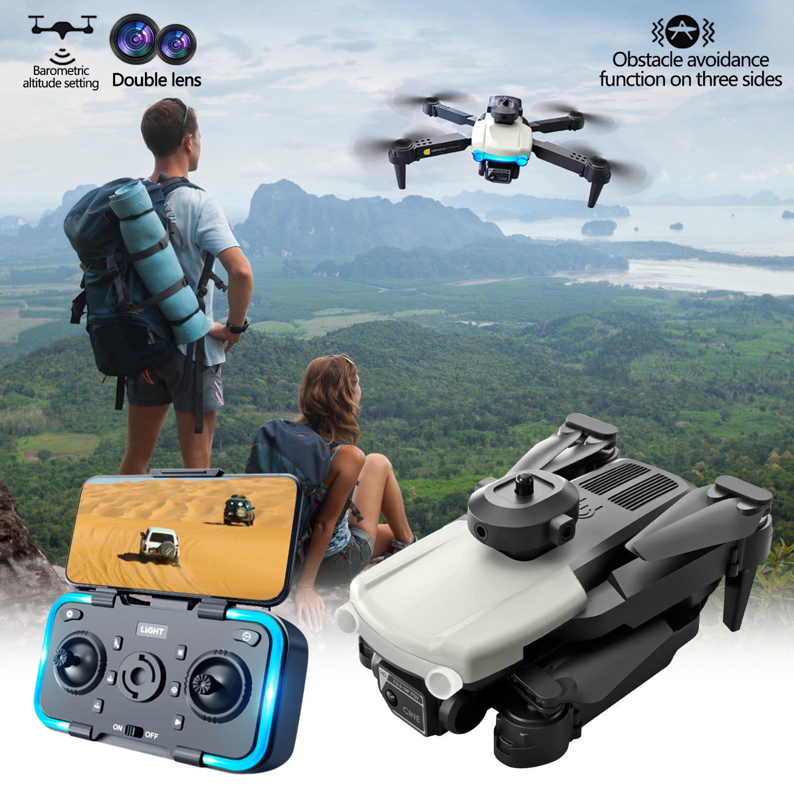 kttectoa Drones Gifts K102 PRO Folding Drone 4K HD Aerial Photography Quadcopter Omnidirectional ...