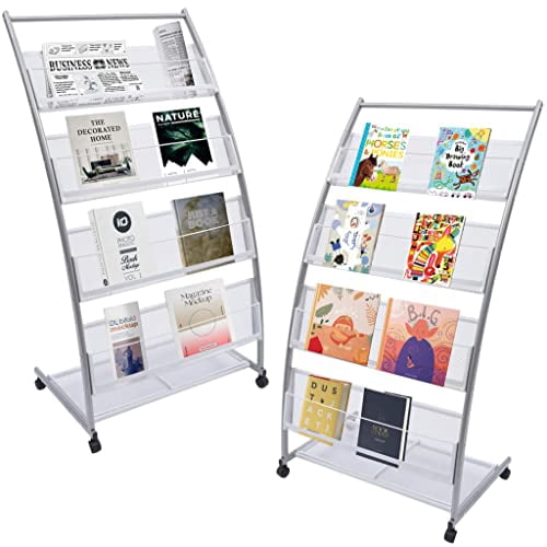 kunghei-Rolling Magazine Rack, Floor Standing Brochure Display Stand ...