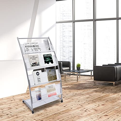 kunghei-Rolling Magazine Rack, Floor Standing Brochure Display Stand ...