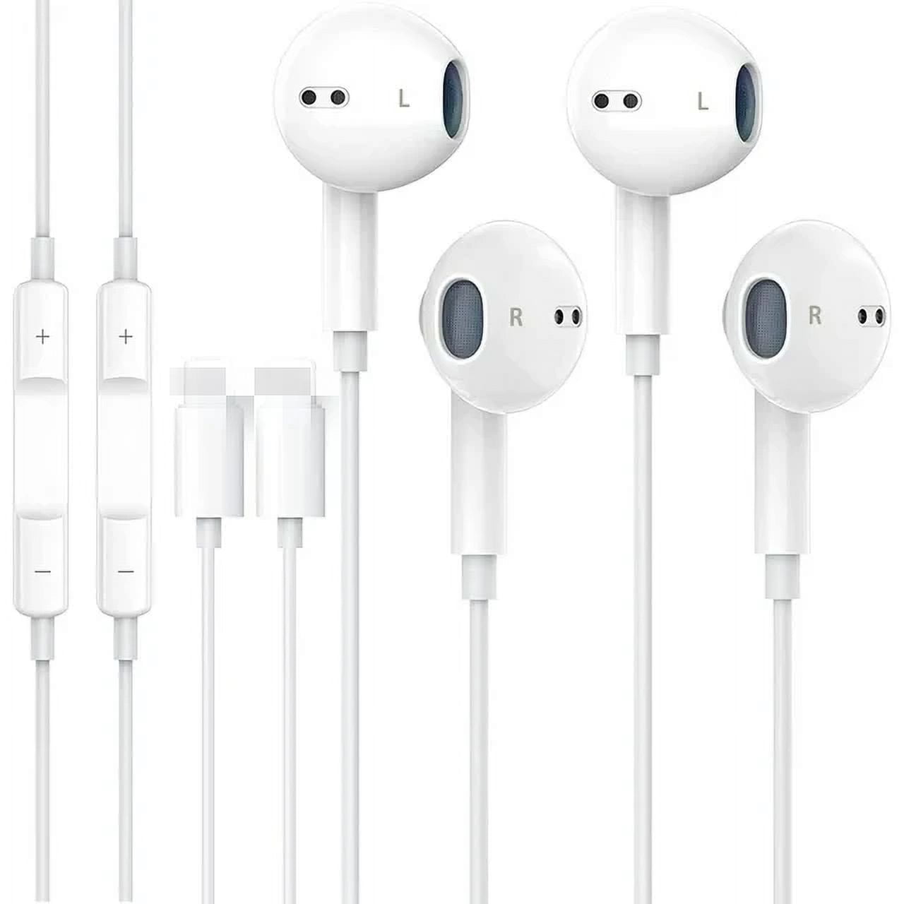 2-Pack iPhone Wired Earbuds, Built-in Mic & Volume Control for 14/13/12 ...