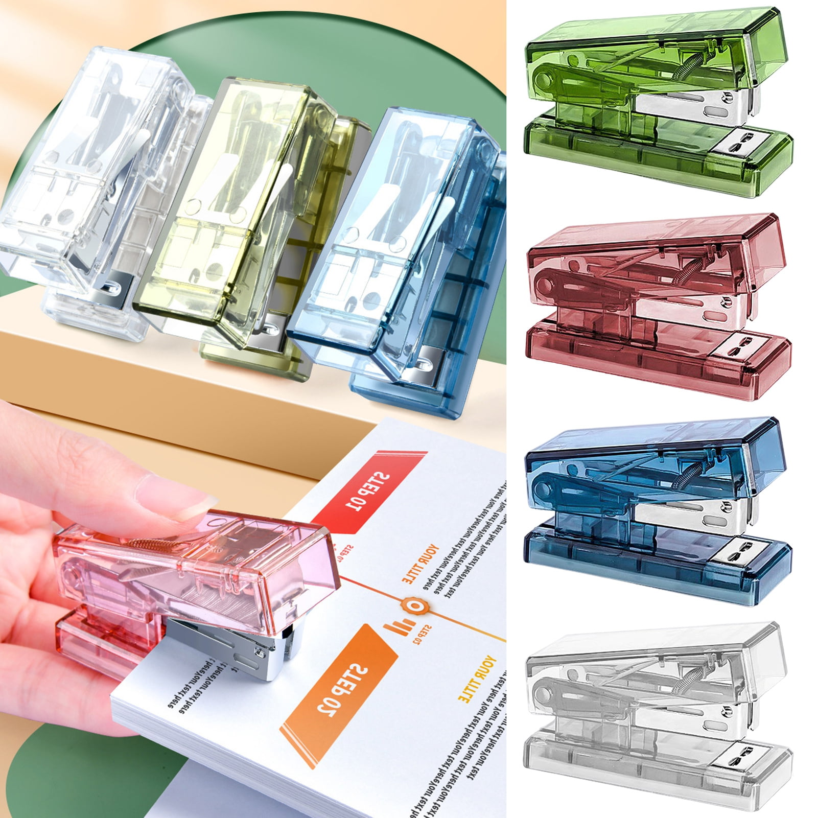 kuorak Stapler Transparent Labor-saving Flexible with Staples Book ...