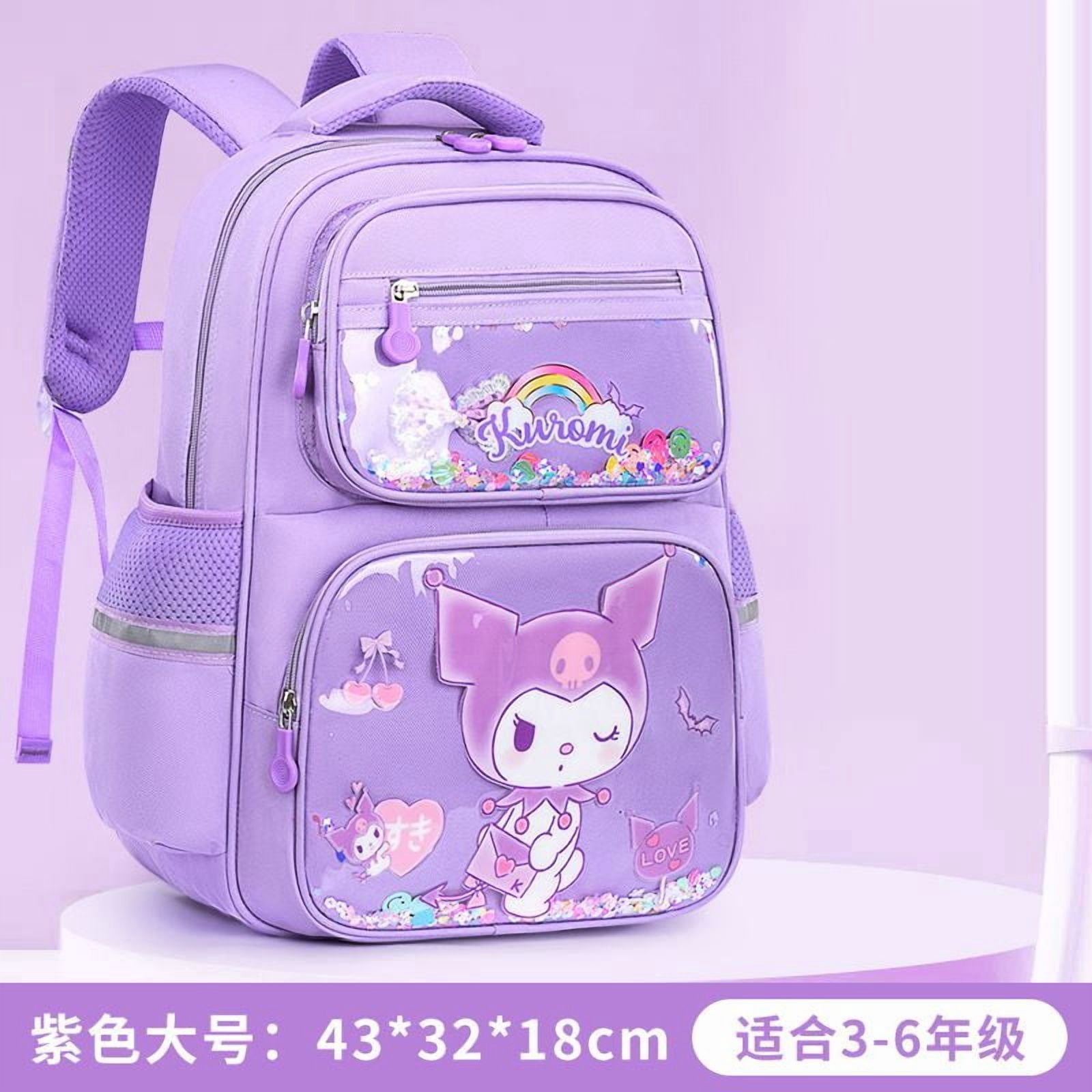 kuromi My melody Cinnamoroll cartoon school bag large capacity multi ...