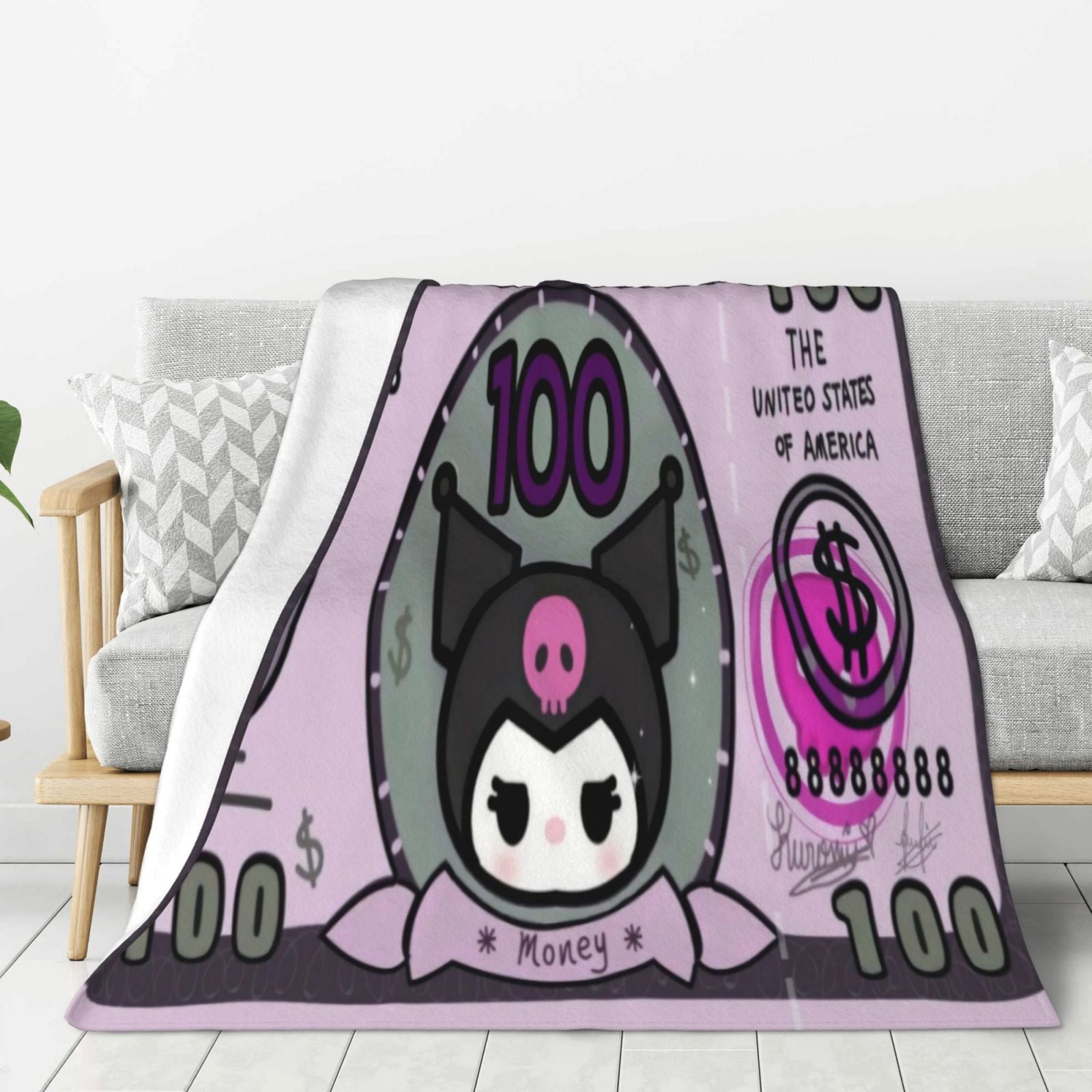 kuromi money Blanket Queen Size for Bed - Throw Blanket,Fleece Blanket ...