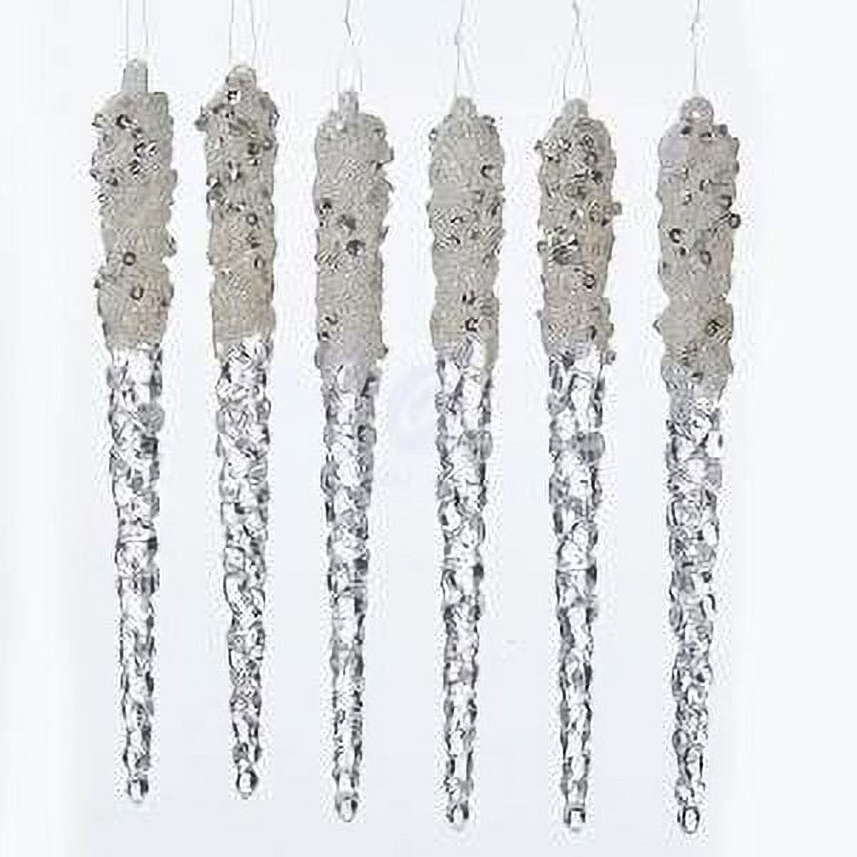 kurt adler 6" plastic icicles w/glitter 6pc - Walmart.com