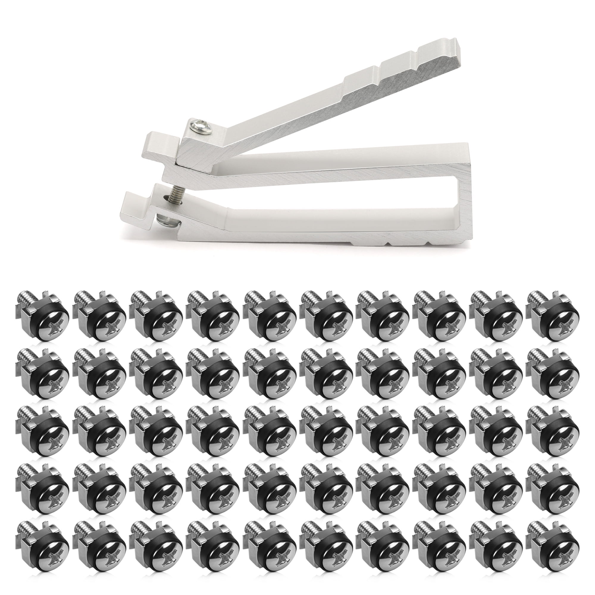 kwmobile 50 Pack M6 Cage Nuts, Bolts and Washers Kit - Cage Nuts Set ...