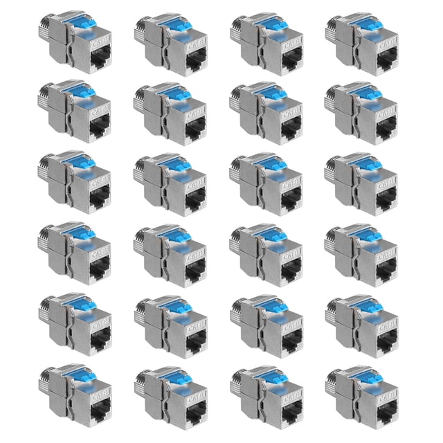 kwmobile Keystone Module Jacks - 24 Piece CAT-8 Shielded Keystone Jack ...