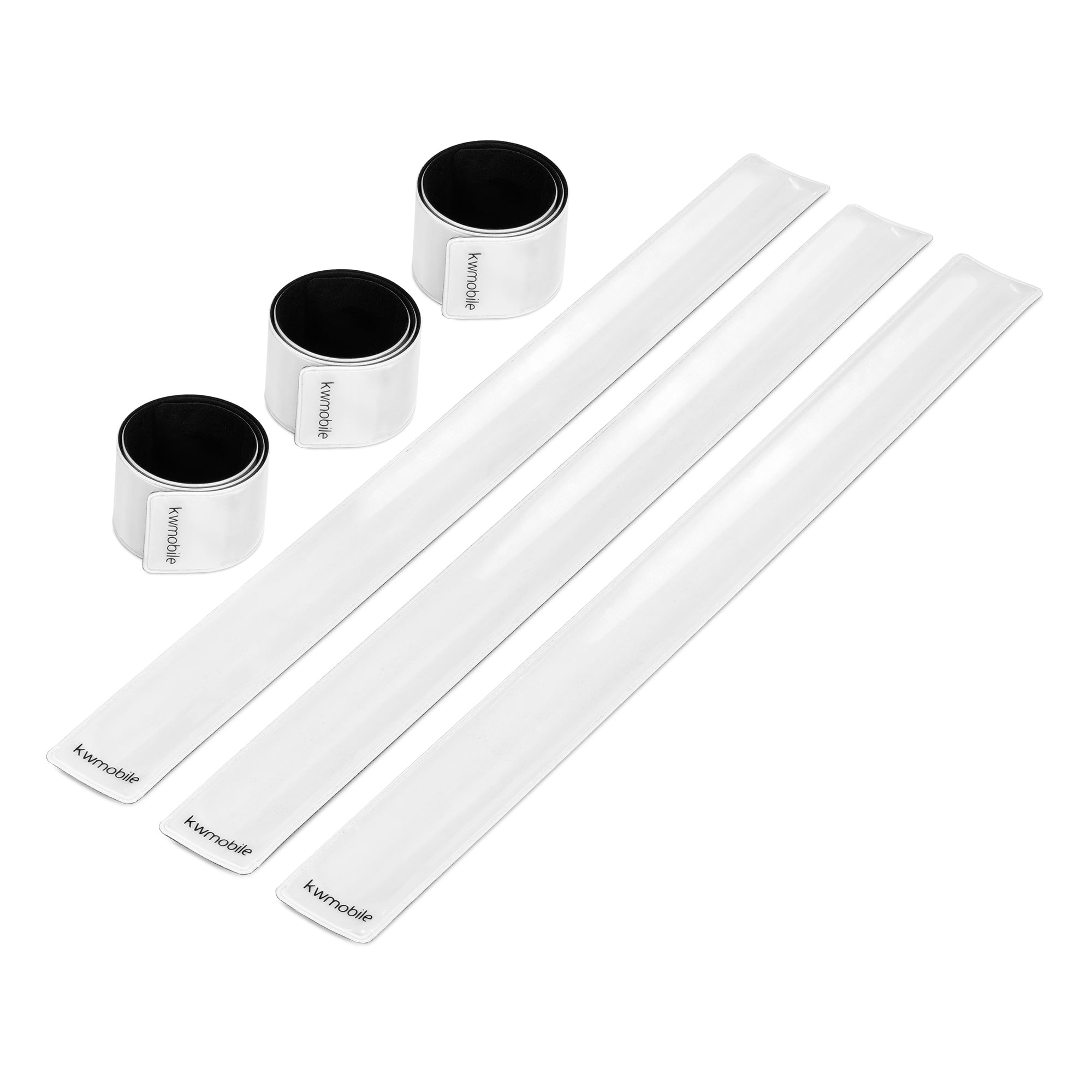 kwmobile Reflective Slap Bands (Set of 6) - Reflector Snap Band Strips ...