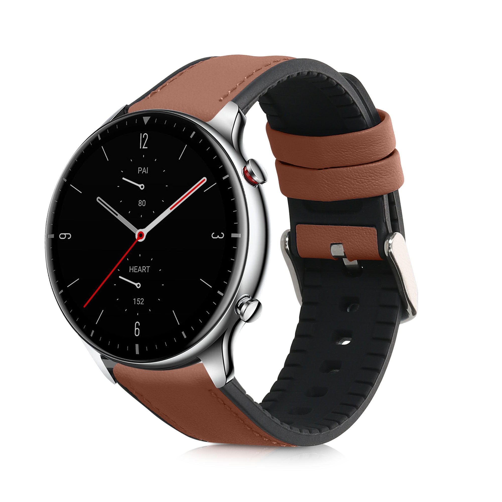 Kwmobile Unisex Leather/Silicone Watch Band for Amazfit GTR 47mm ...