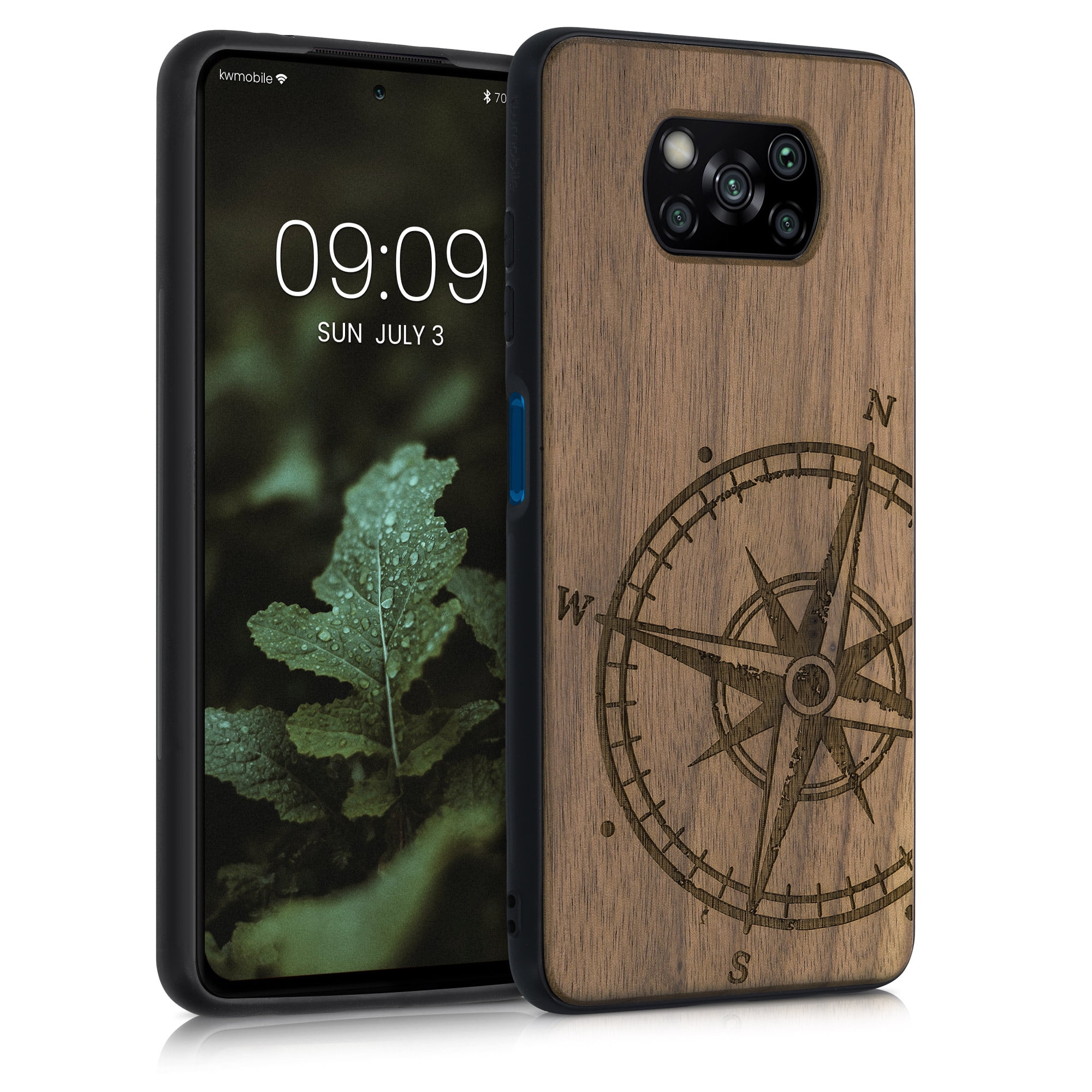 kwmobile Wood Case Compatible with Xiaomi Poco X3 NFC / Poco X3 Pro ...