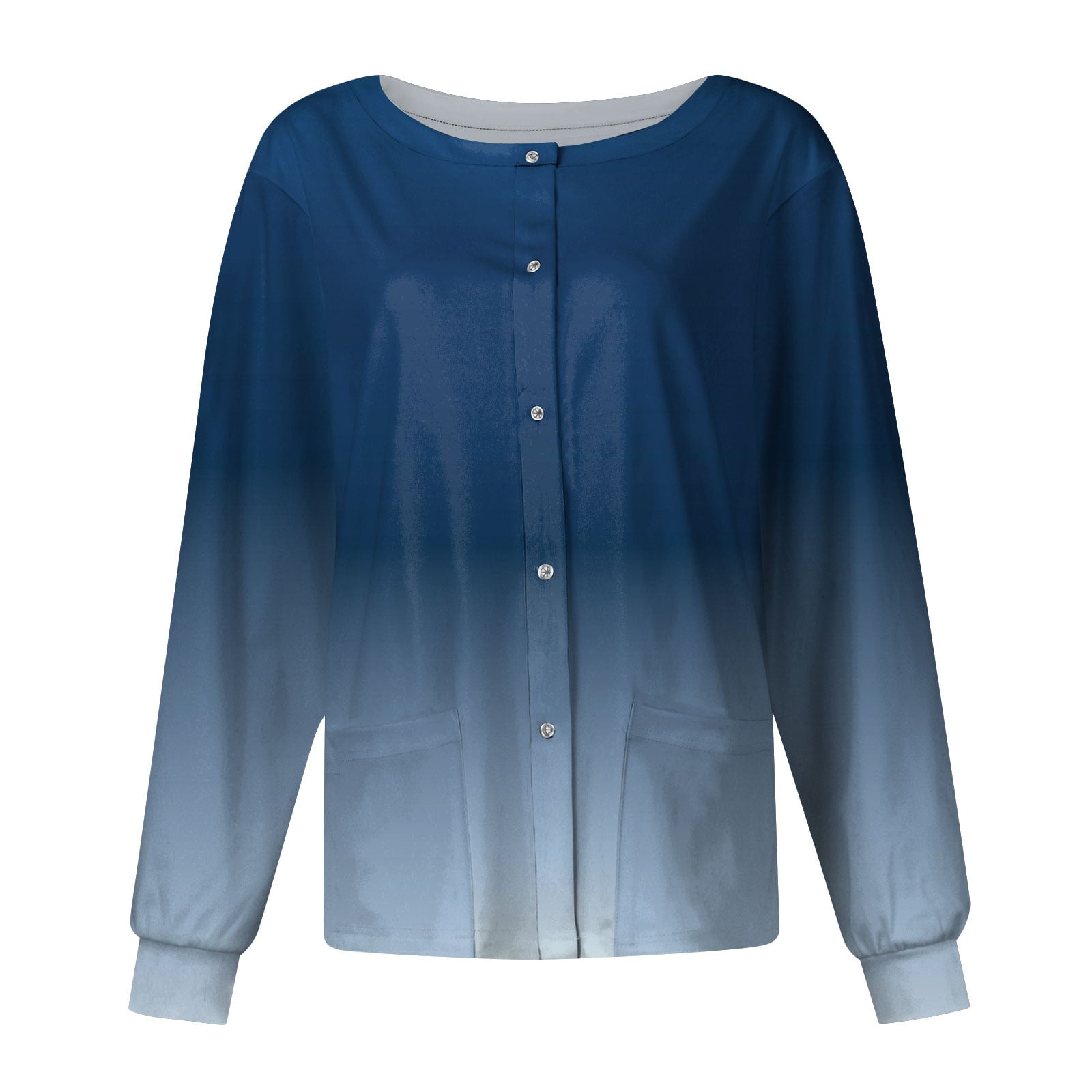 Topvent Women Long Sleeve Pattern Pocket Working Stand-up Collar Single ...