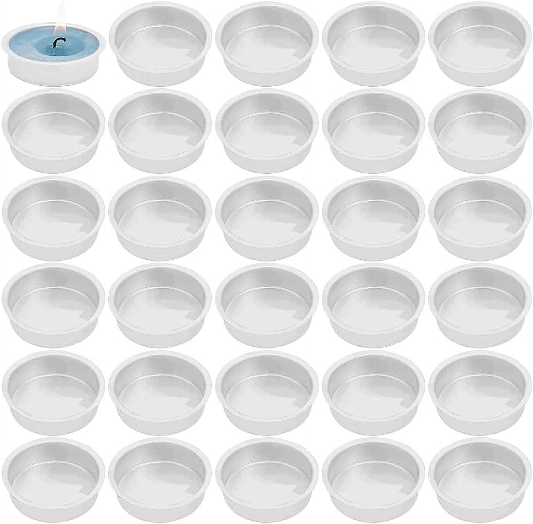 l 30pcs Metal Candle Cups Silver Candlestick Holder Cup 1.8 Inch Tea ...