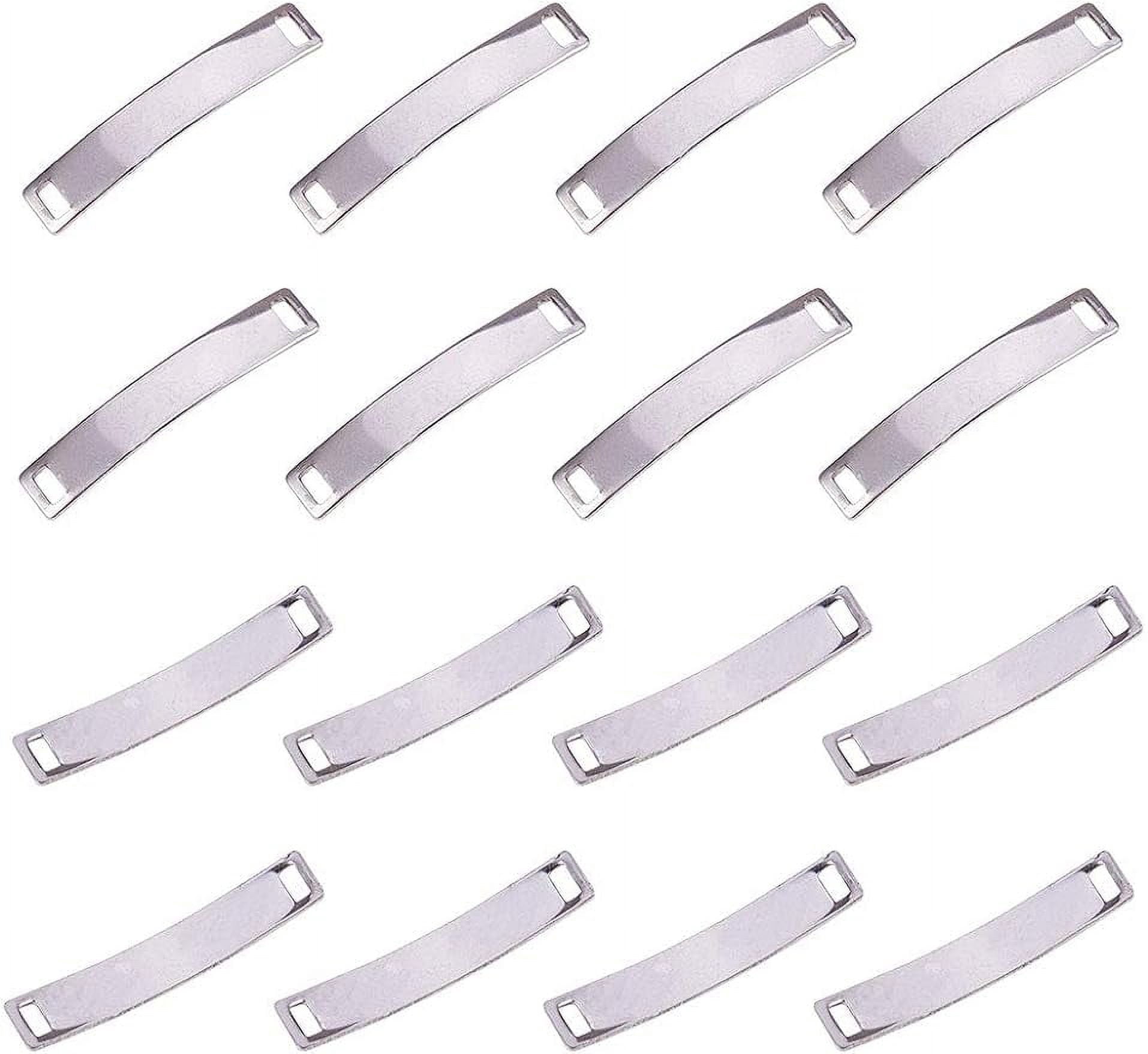 20Pcs Curved Rectangle 304 Stainless Steel Blank Tag Link Connectors ...