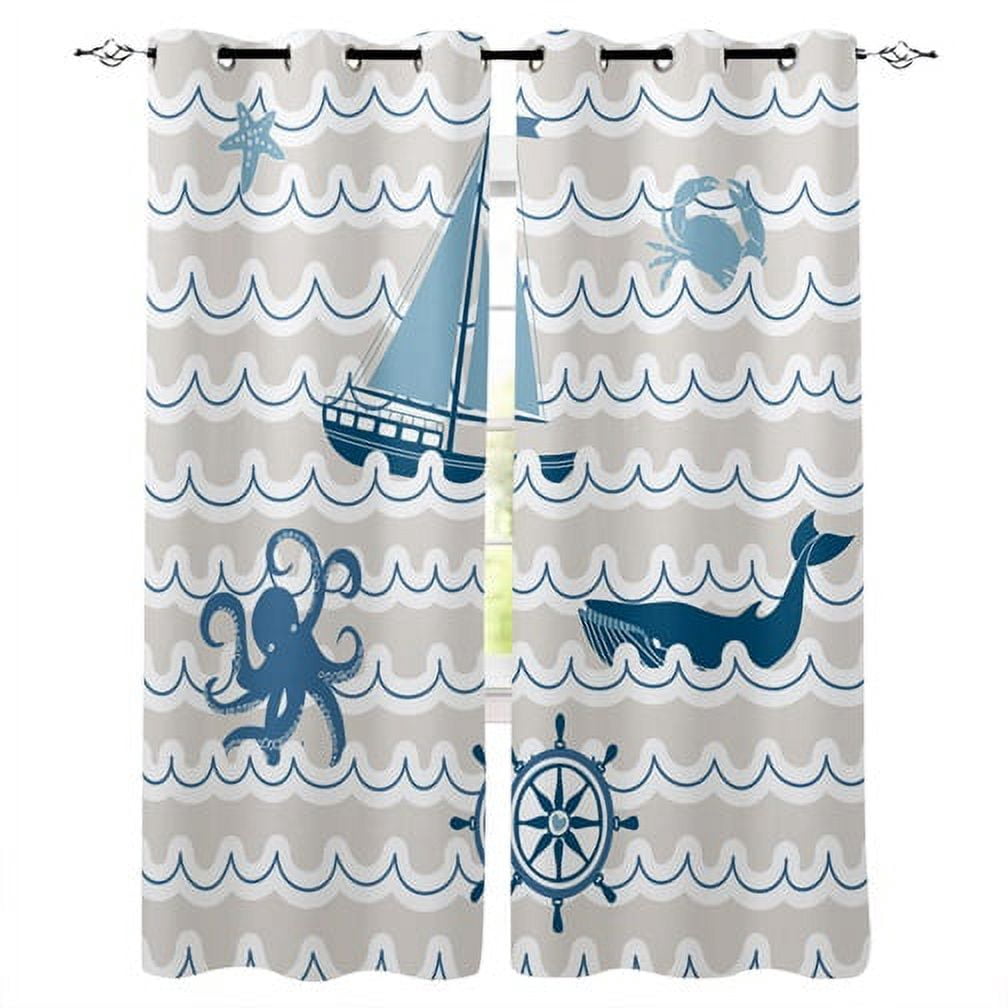 l Motif Window Curtains Living Room Outdoor Fabric Drapes Curtain Home ...