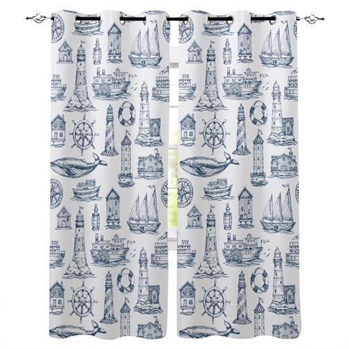 l Motif Window Curtains Living Room Outdoor Fabric Drapes Curtain Home ...