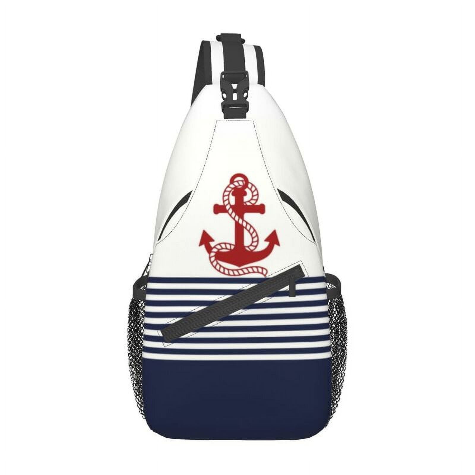 l Navy Anchor Design Sling Chest Crossbody Bag Men Casual Sailing ...