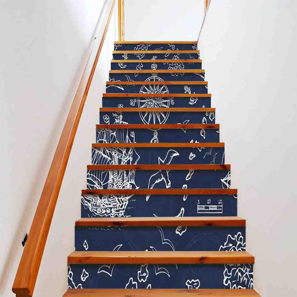 l Sailboat Stair Stickers Ocean Adventure Staircase Decals Sea Voyage ...