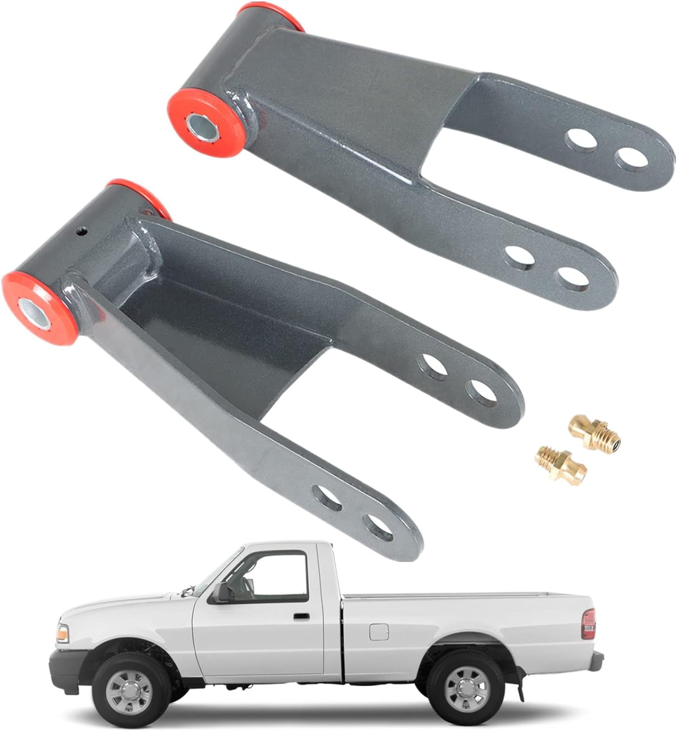 labwork 1-2 Inch Rear Adjustable Lift Shackle Kit Leveling Raise ...