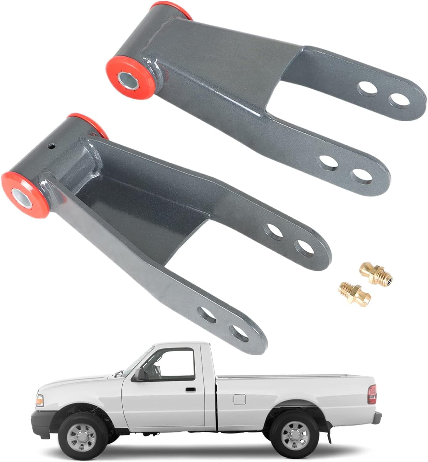 labwork 1-2 Inch Rear Adjustable Lift Shackle Kit Leveling Raise ...