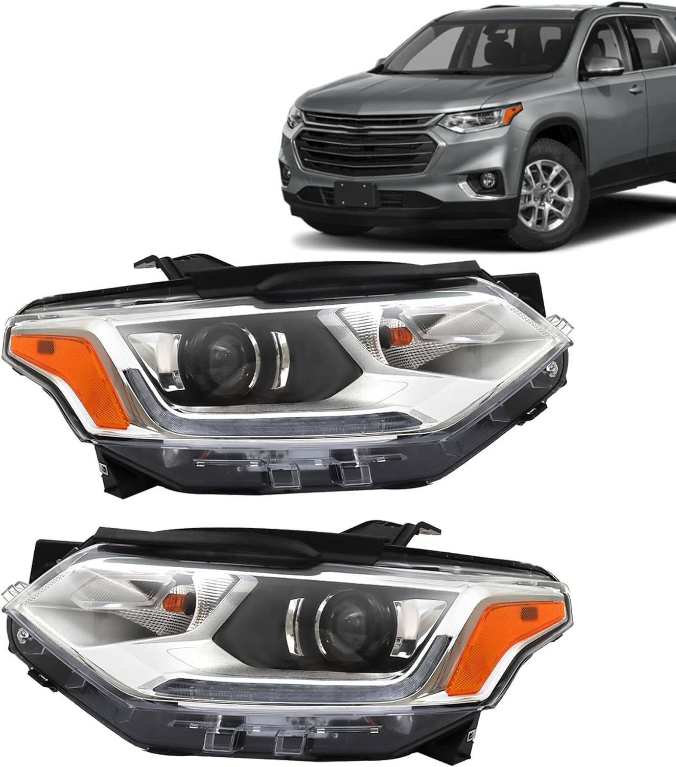 labwork 1 Pair Headlights for 2018 2019 2020 Traverse Headlamp Assembly ...