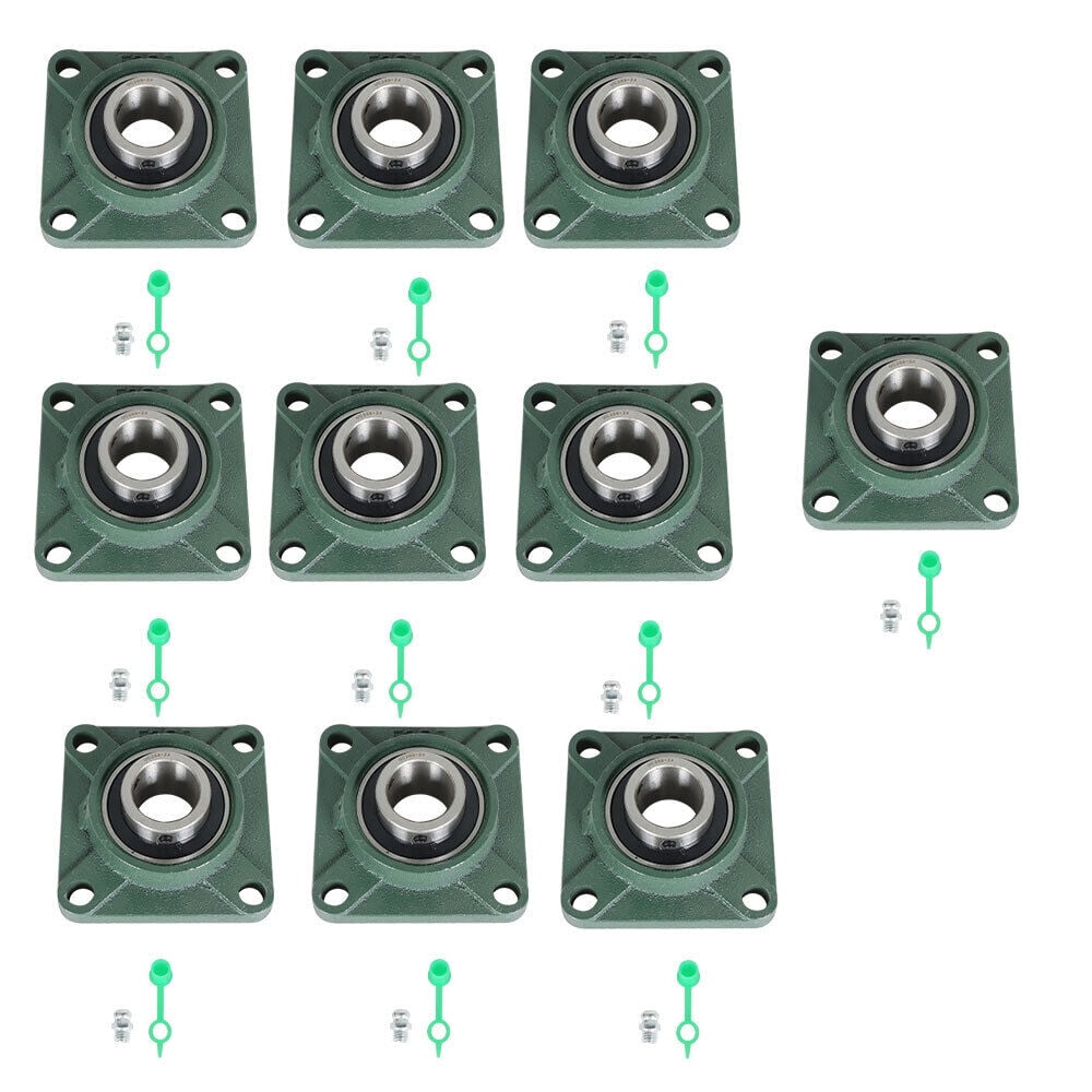 labwork 10 Pieces UCF205-16 Pillow Block Flange Bearing 1" Bore 4 Bolt Solid Base - Walmart.com